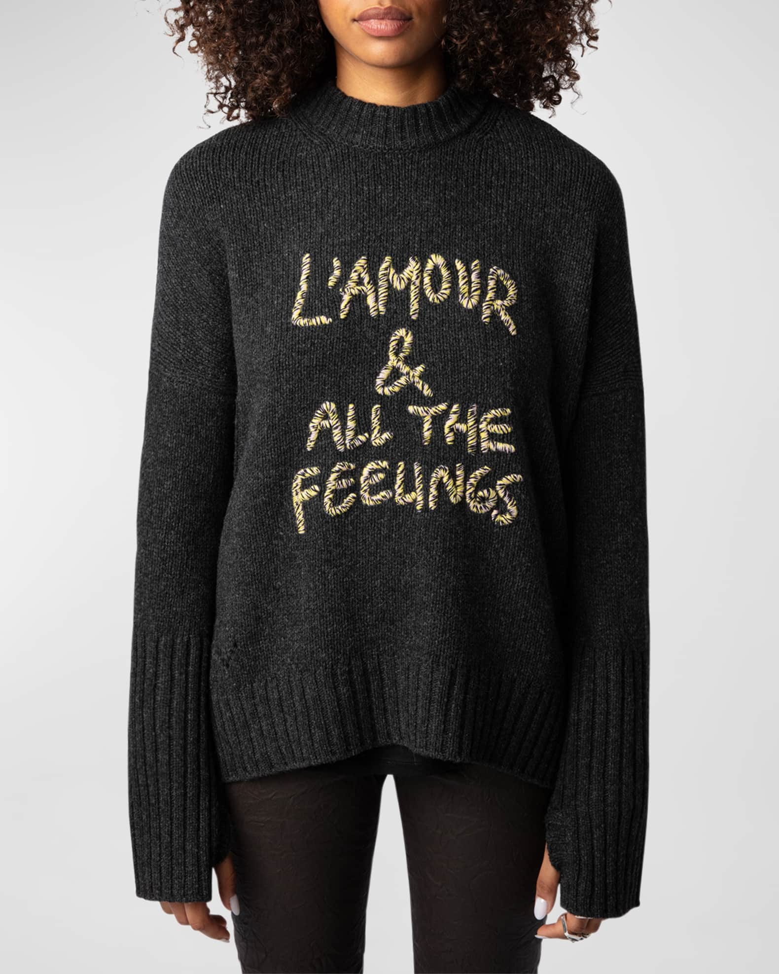 Zadig & Voltaire Malta Feelings Embroidered Merino Wool Sweater ...