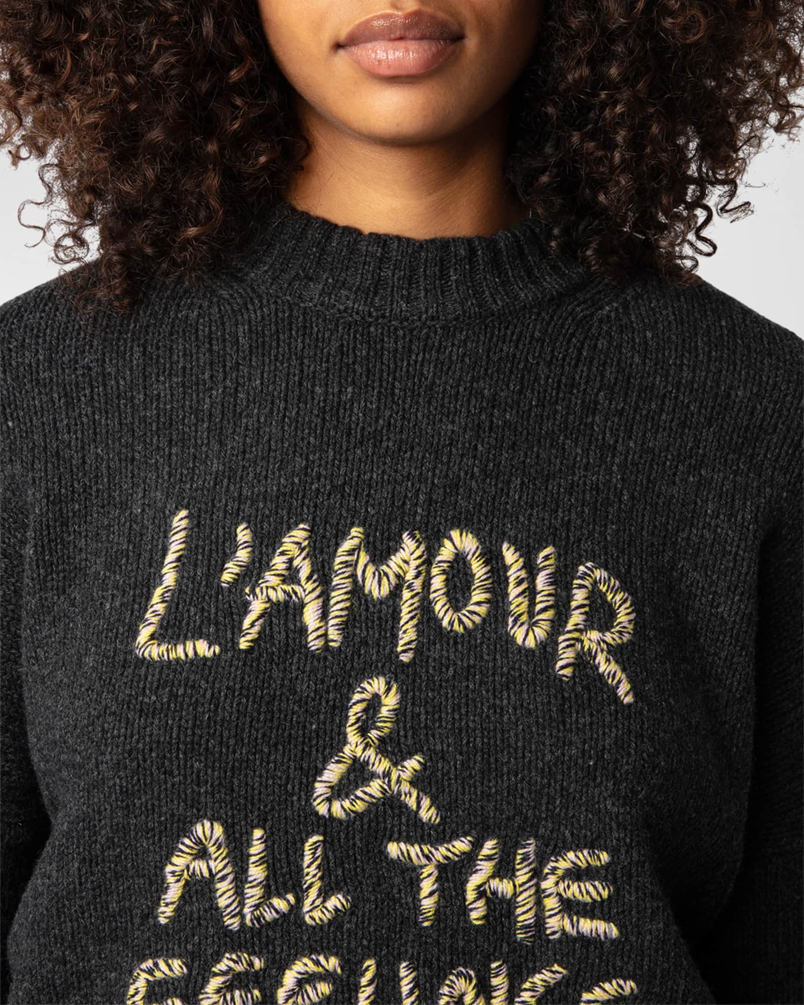Zadig & Voltaire Malta Feelings Embroidered Merino Wool Sweater ...