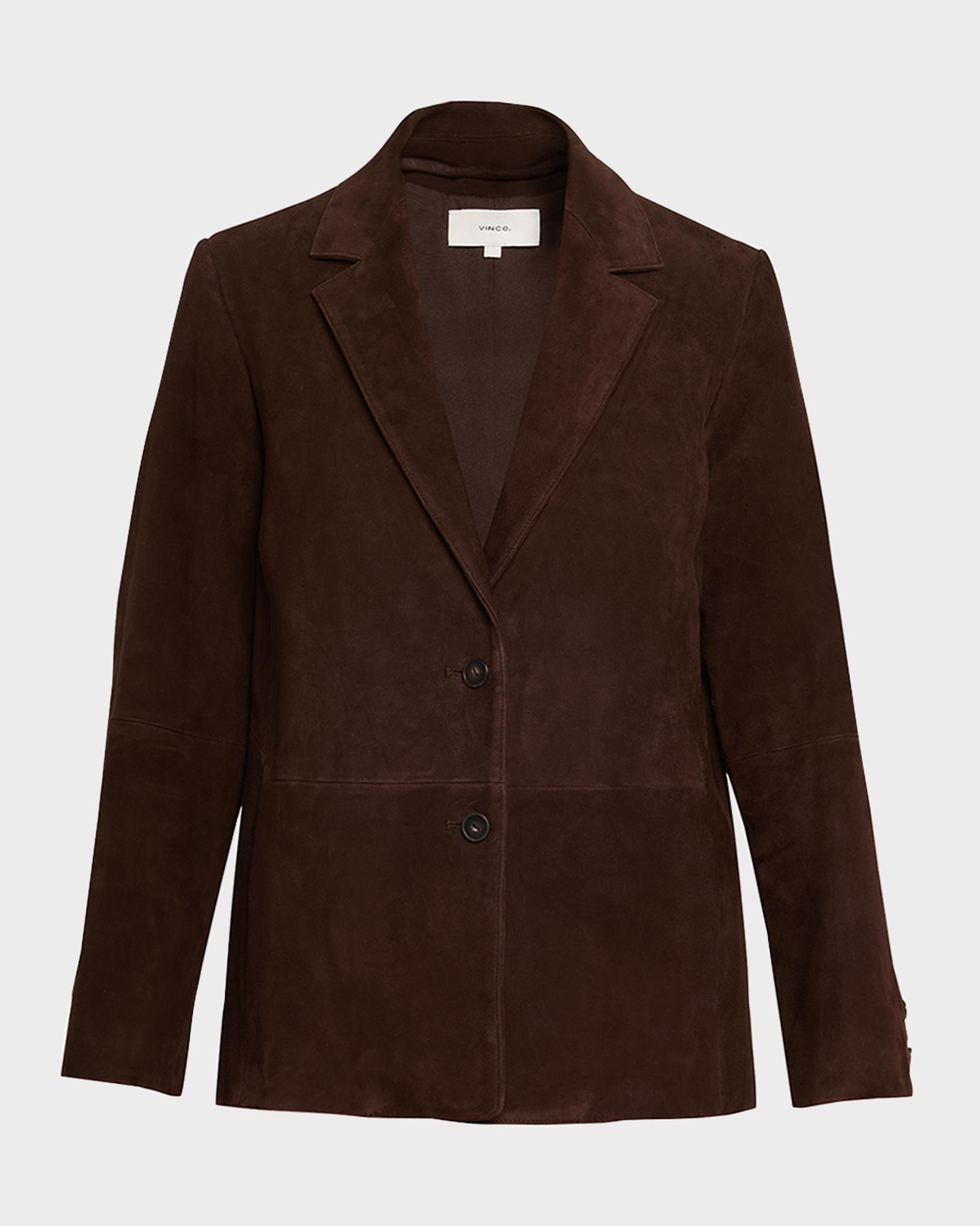 Vince Single-Breasted Suede Blazer | Neiman Marcus