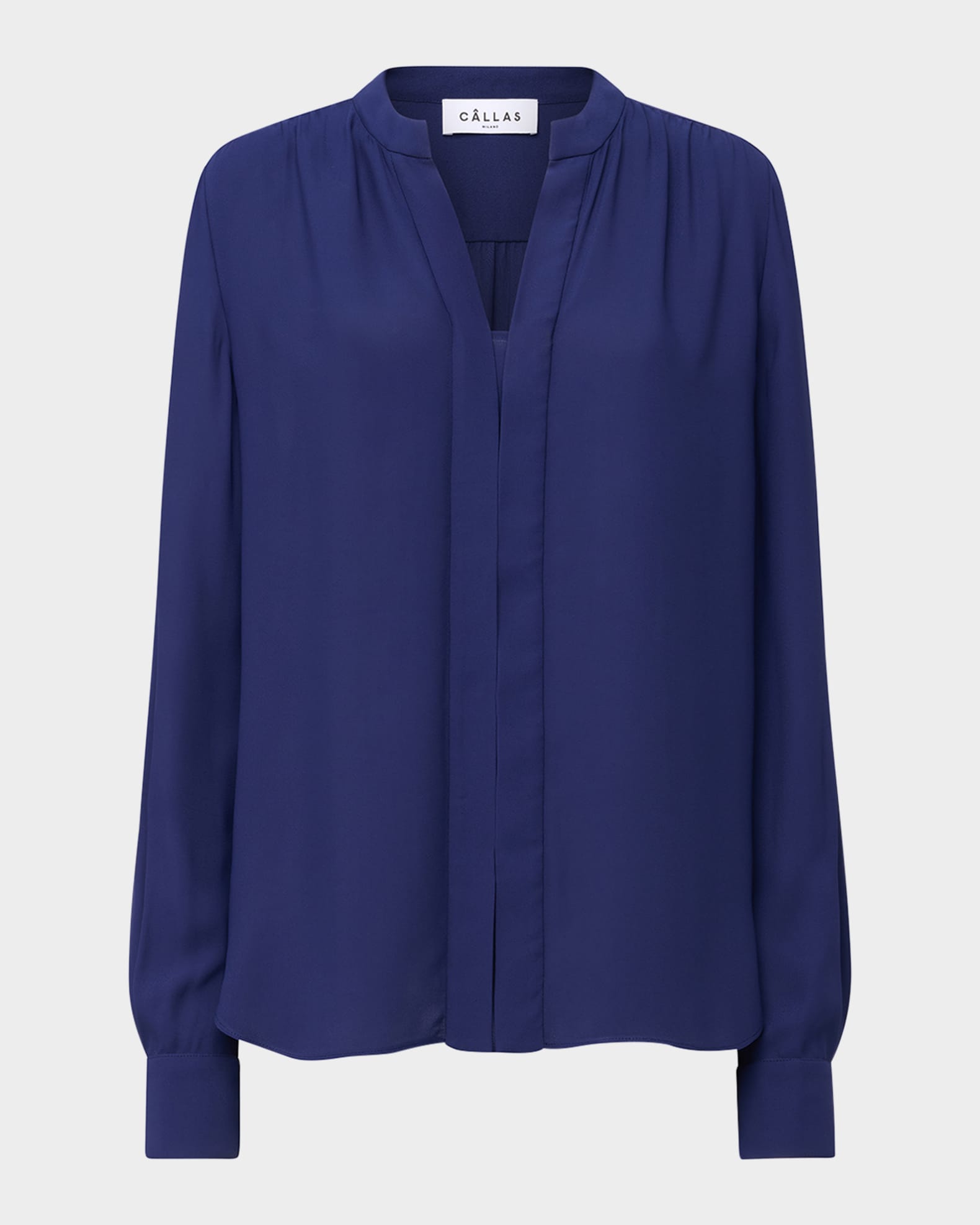 CALLAS Milano Athena Long-Sleeve Viscose Crepe Blouse | Neiman Marcus