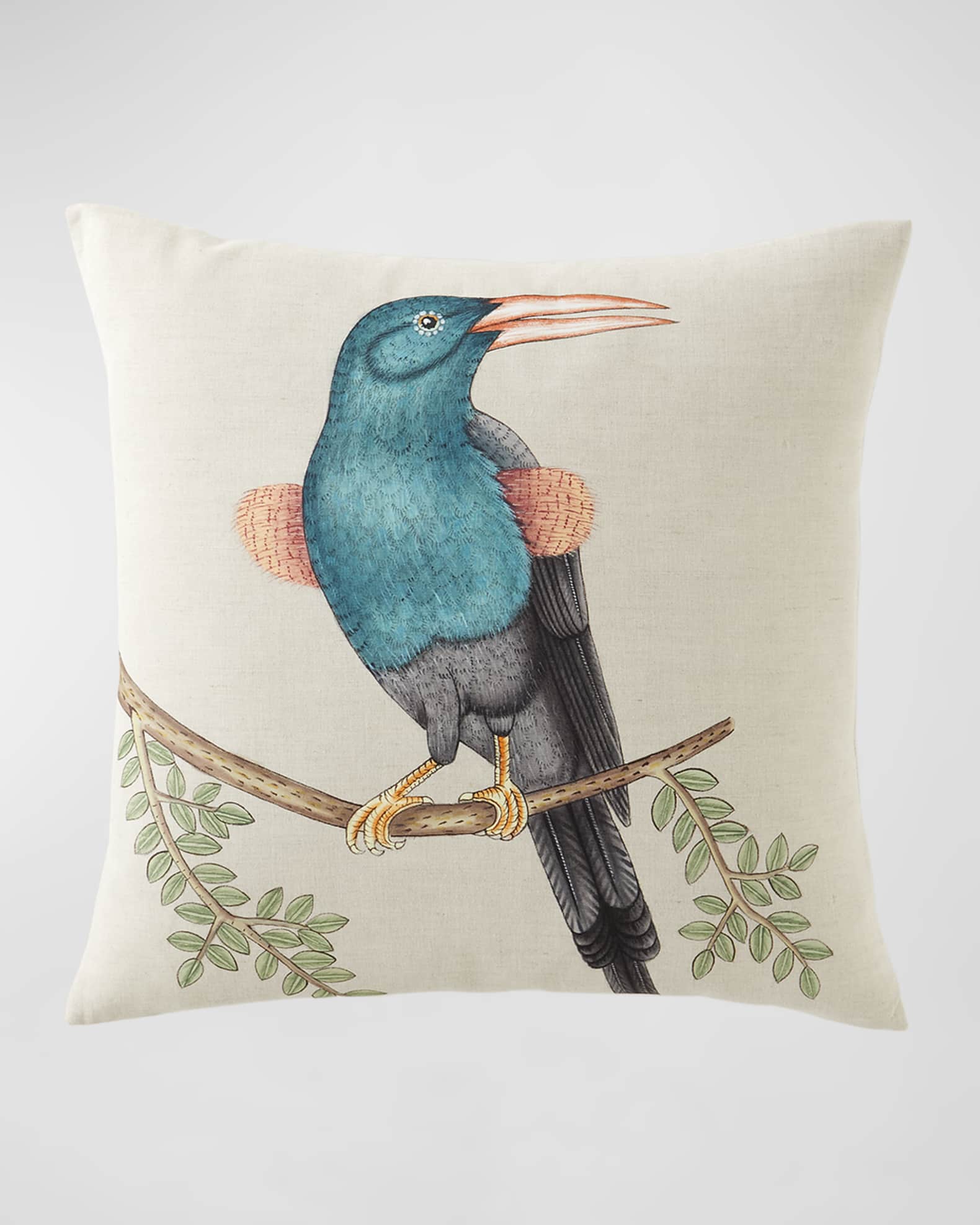 John Robshaw Bird Watcher Decorative Pillow, 22" Square | Neiman Marcus