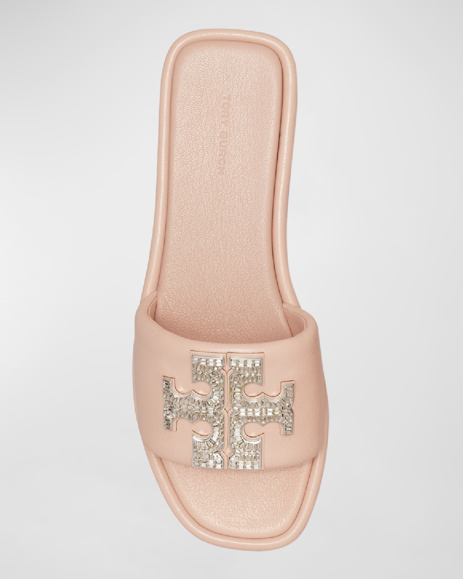 Tory Burch Double T Deco Leather Sport Slide Sandals | Neiman Marcus