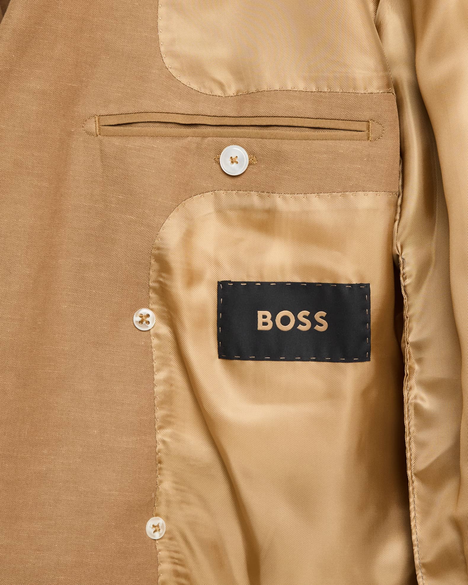 BOSS Camel Men's Heston Wool and Linen Double-Breasted Blazer | Neiman ...
