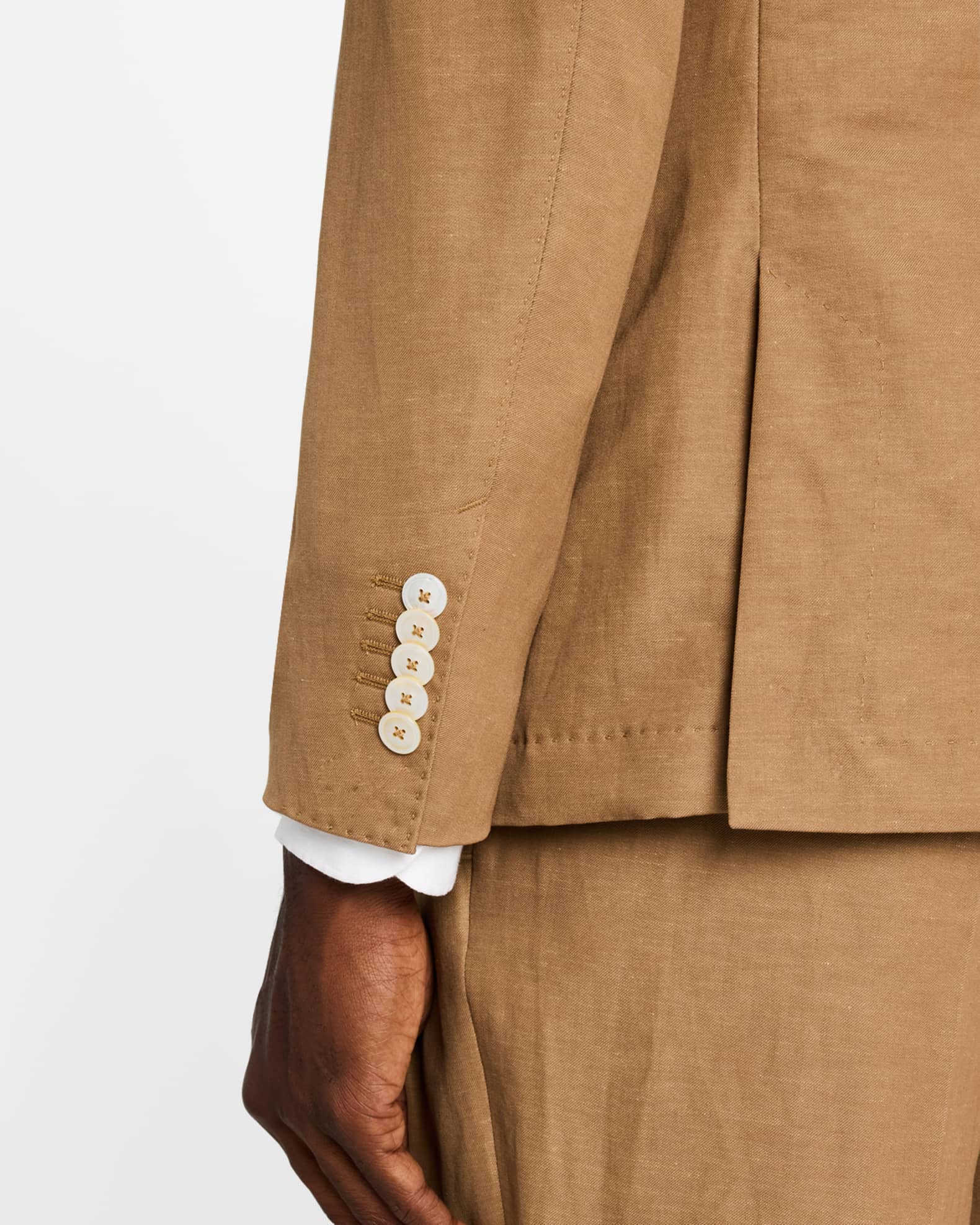 BOSS Camel Men's Heston Wool and Linen Double-Breasted Blazer | Neiman ...