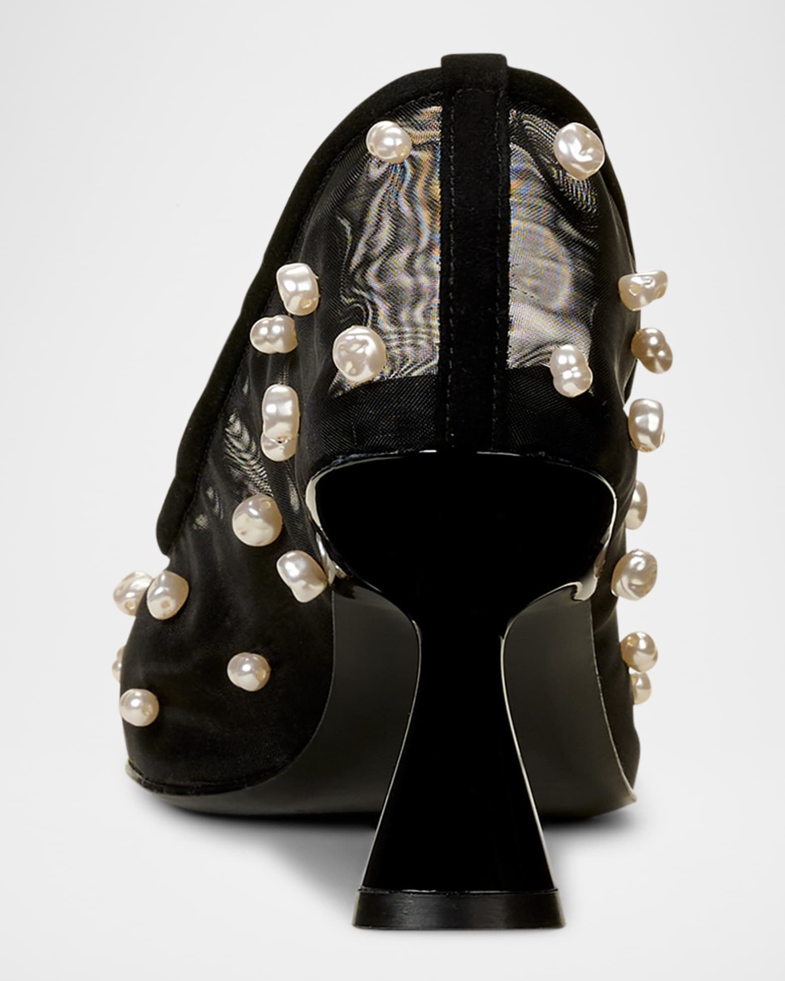 Cult Gaia Winne Pearl Mesh Pumps | Neiman Marcus