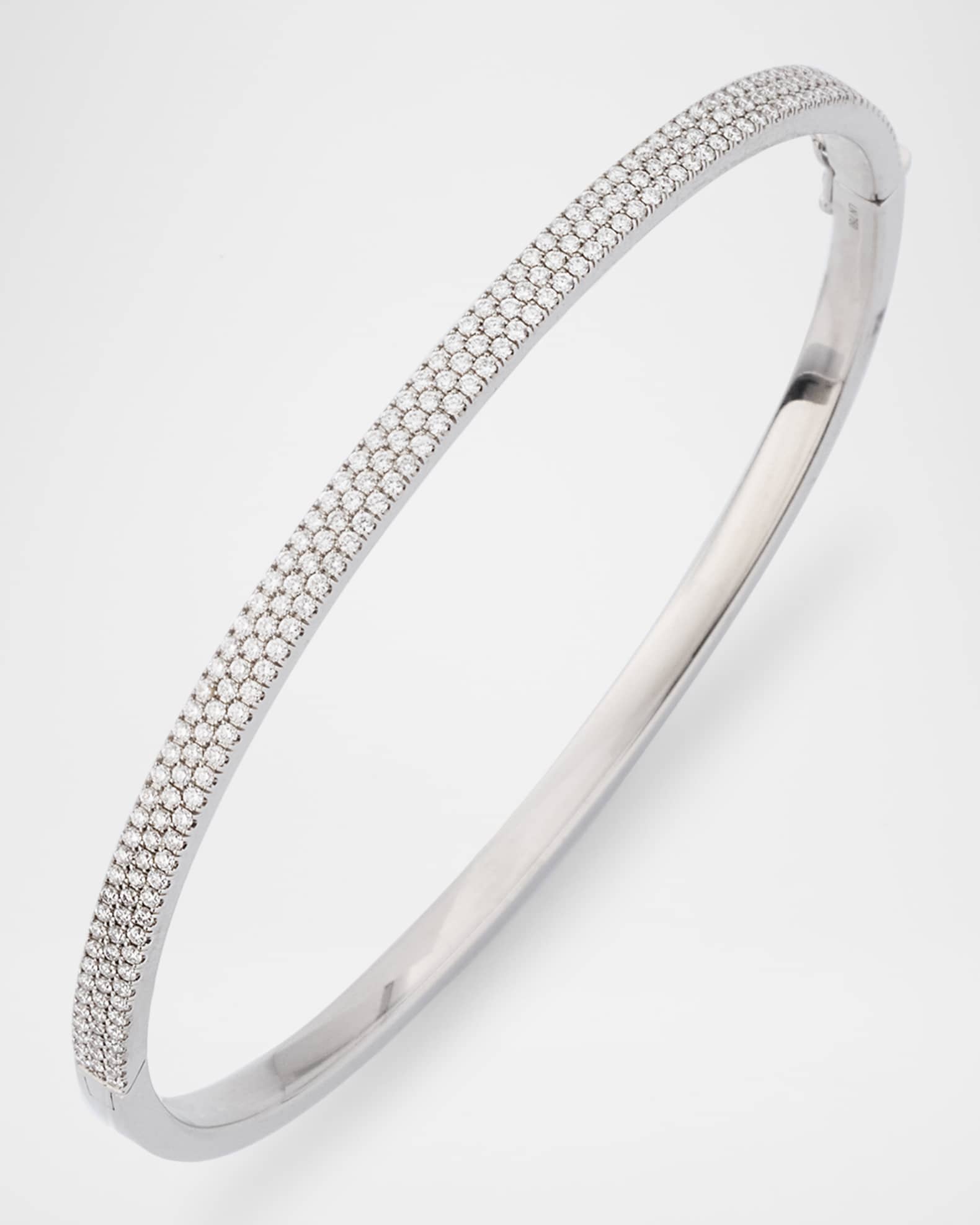 Lisa Nik Diamond Game 18K White Gold Diamond Bangle | Neiman Marcus