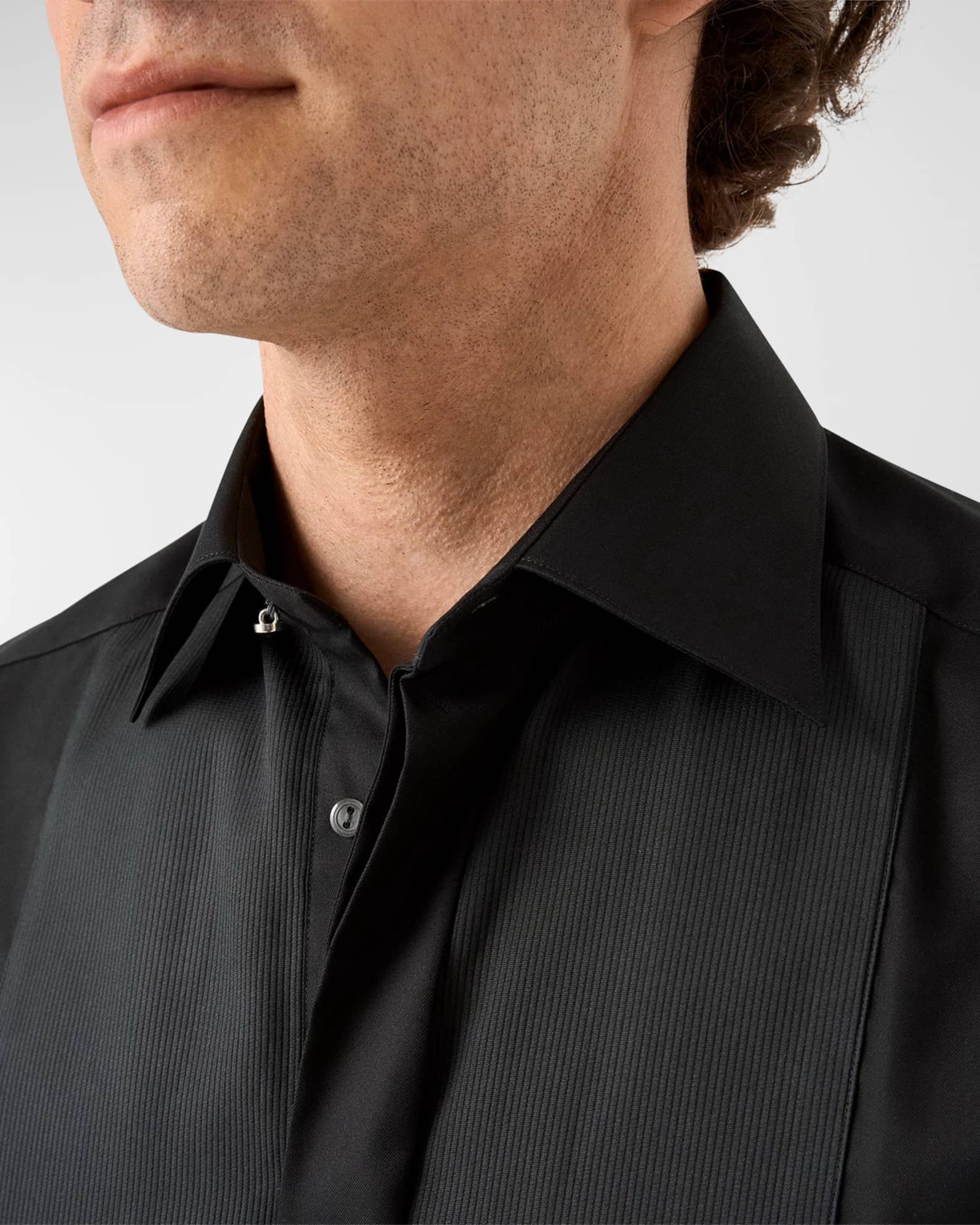 Eton Men's Fine Stripe Bib-Front Contemporary Fit Evening Shirt ...