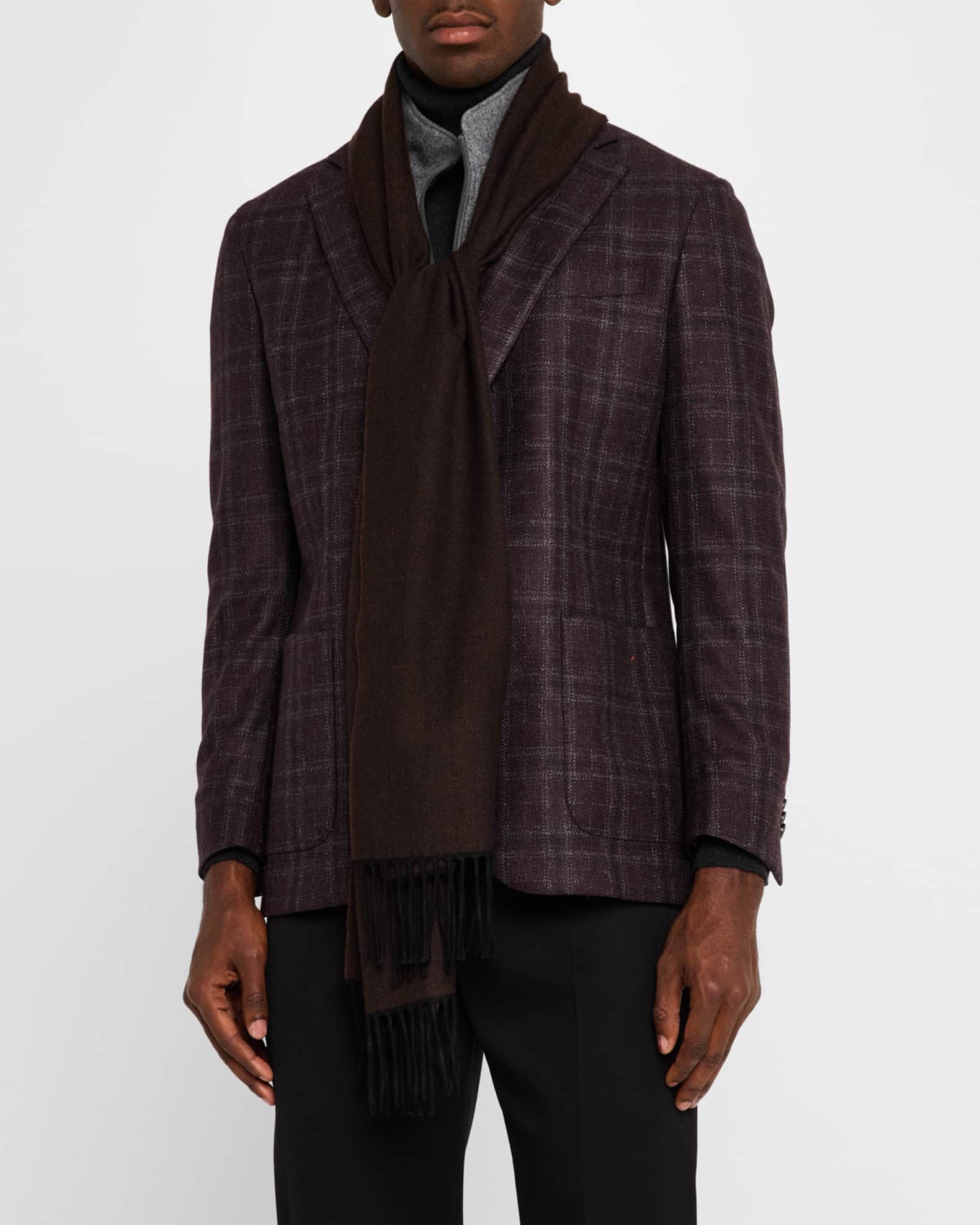 Eton Men's Herringbone Merino Wool Scarf | Neiman Marcus