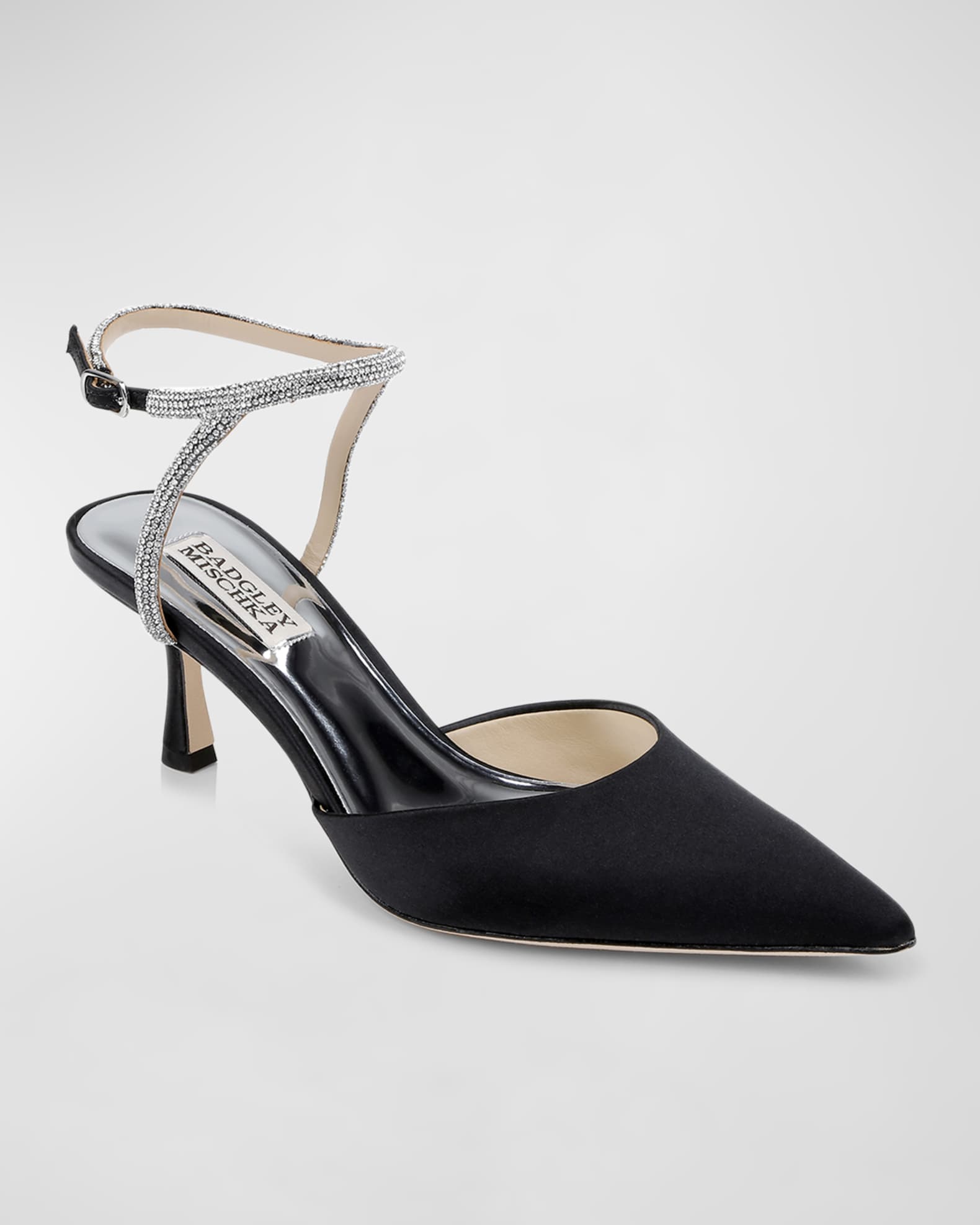 Badgley Mischka Autumn Silk Strass Ankle-Strap Pumps | Neiman Marcus