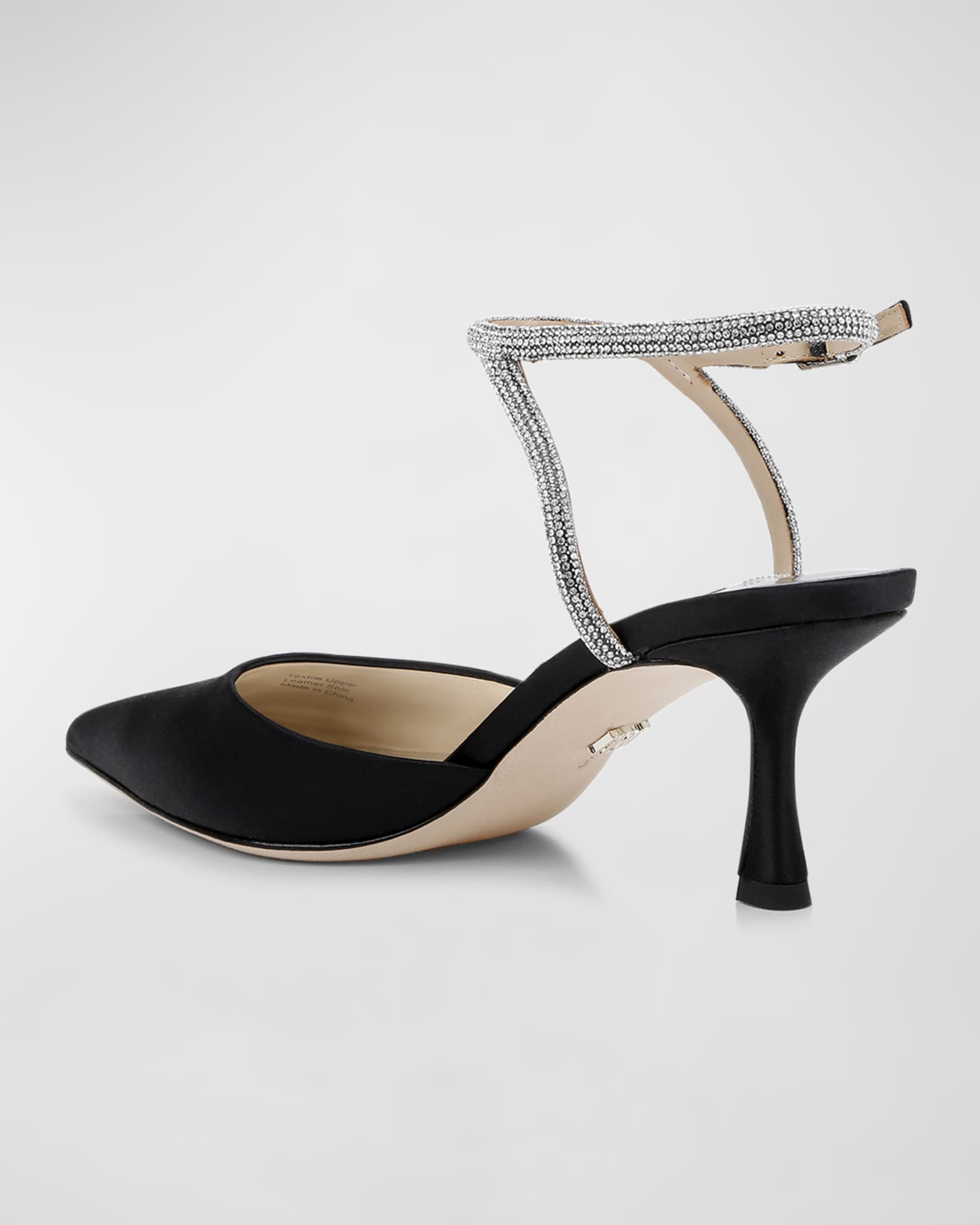 Badgley Mischka Autumn Silk Strass Ankle-Strap Pumps | Neiman Marcus