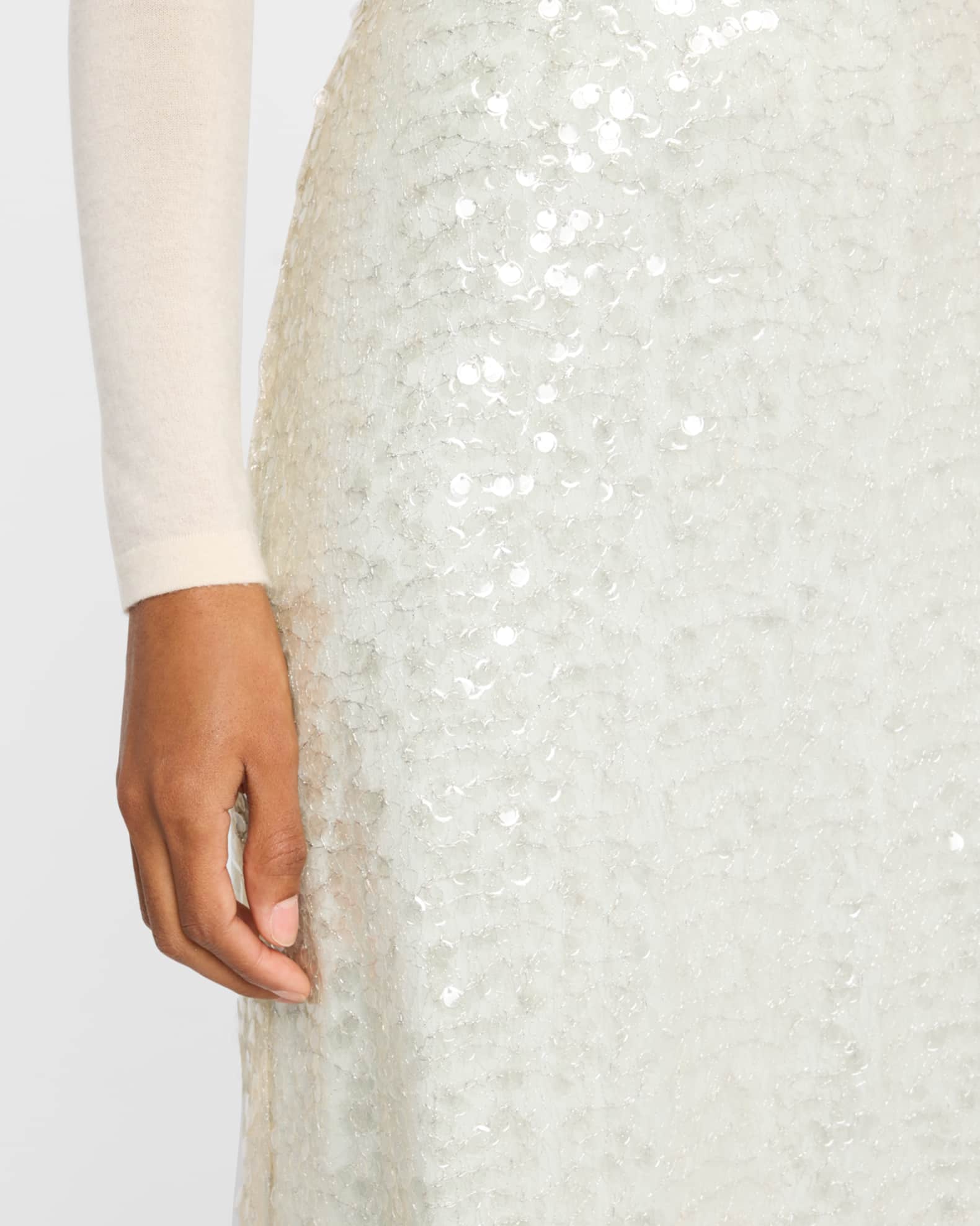 Vince Sequined Overlay Midi Skirt | Neiman Marcus
