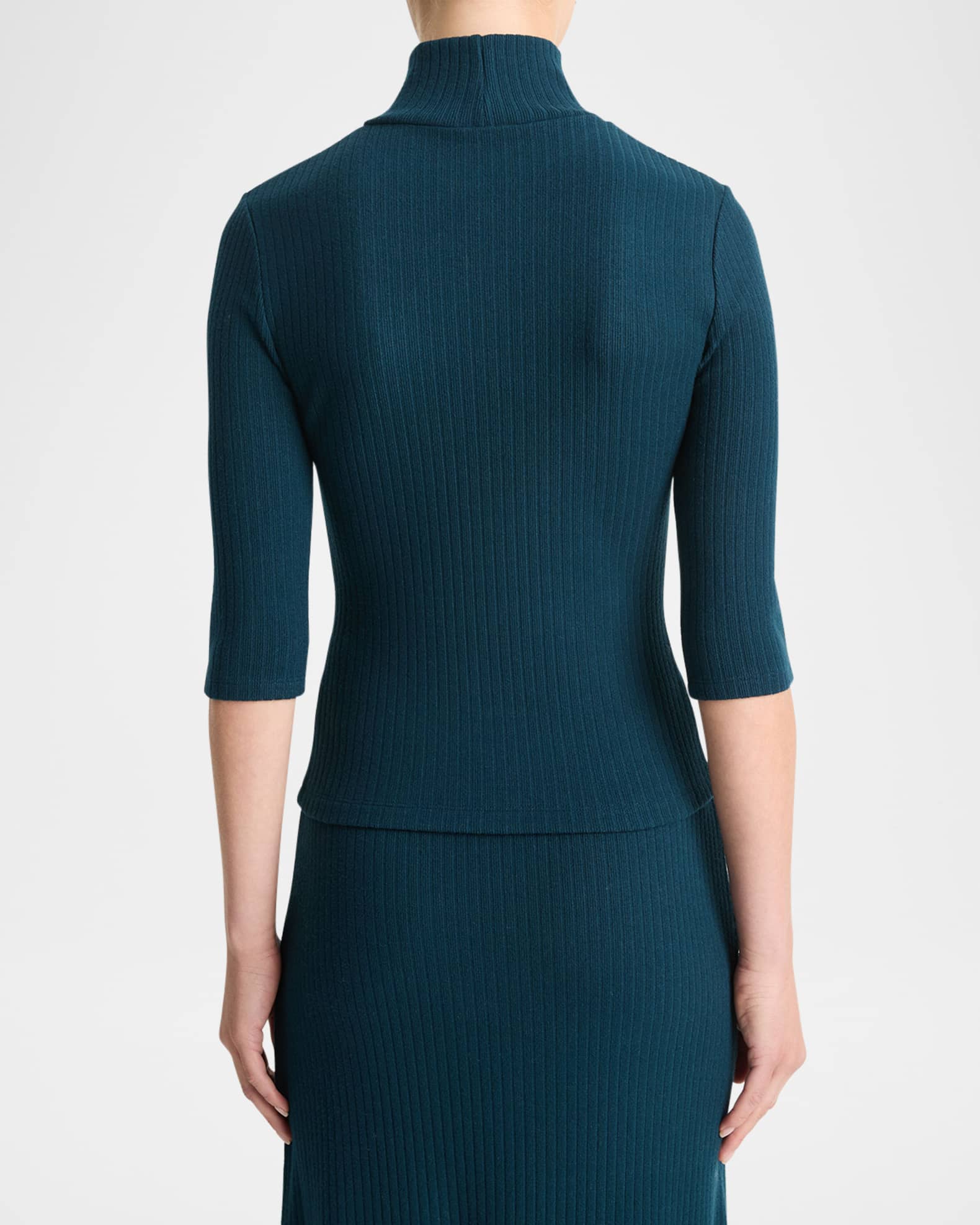 Vince Ribbed Turtleneck Top | Neiman Marcus