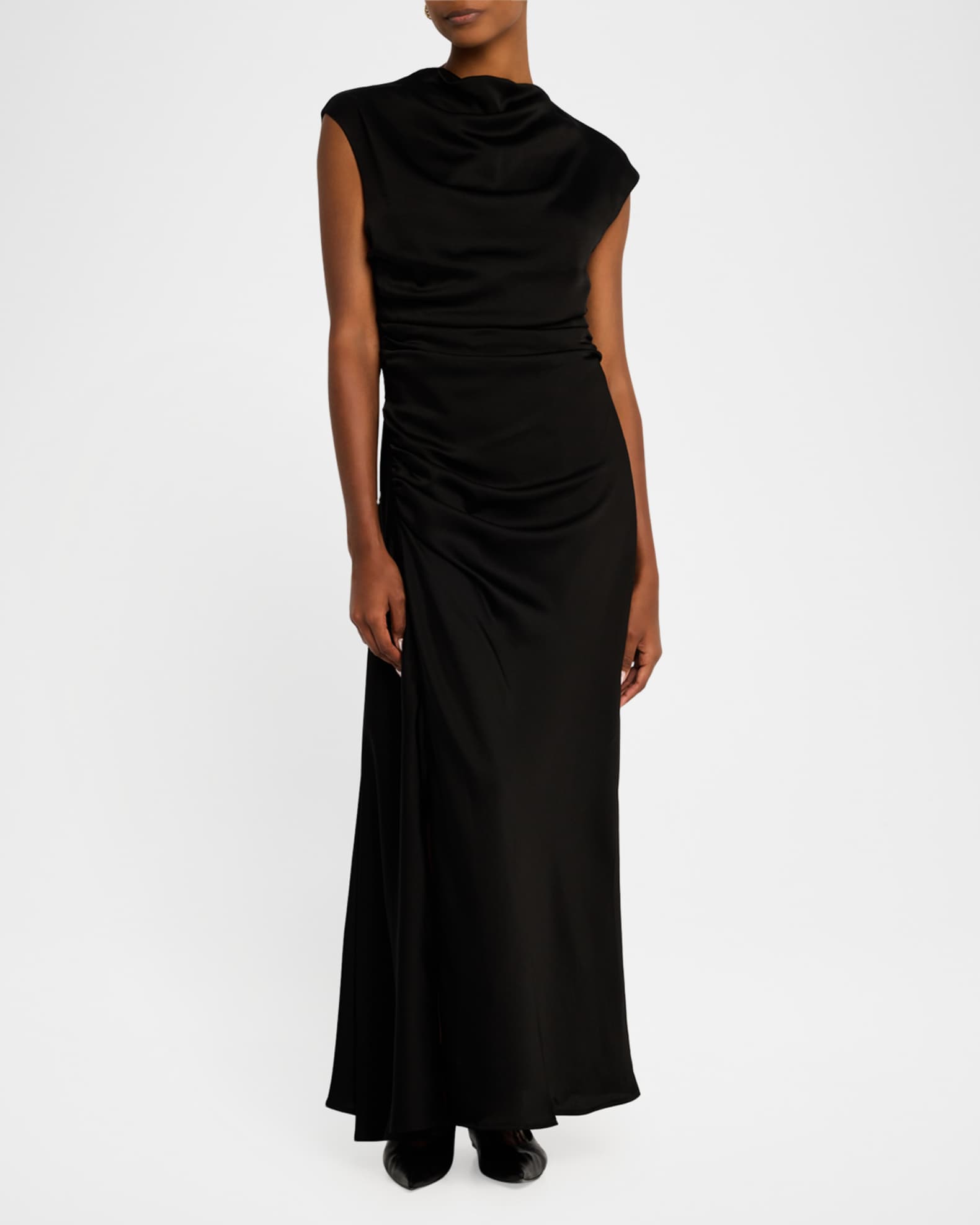 SIMKHAI Burke Sleeveless Draped Maxi Dress | Neiman Marcus
