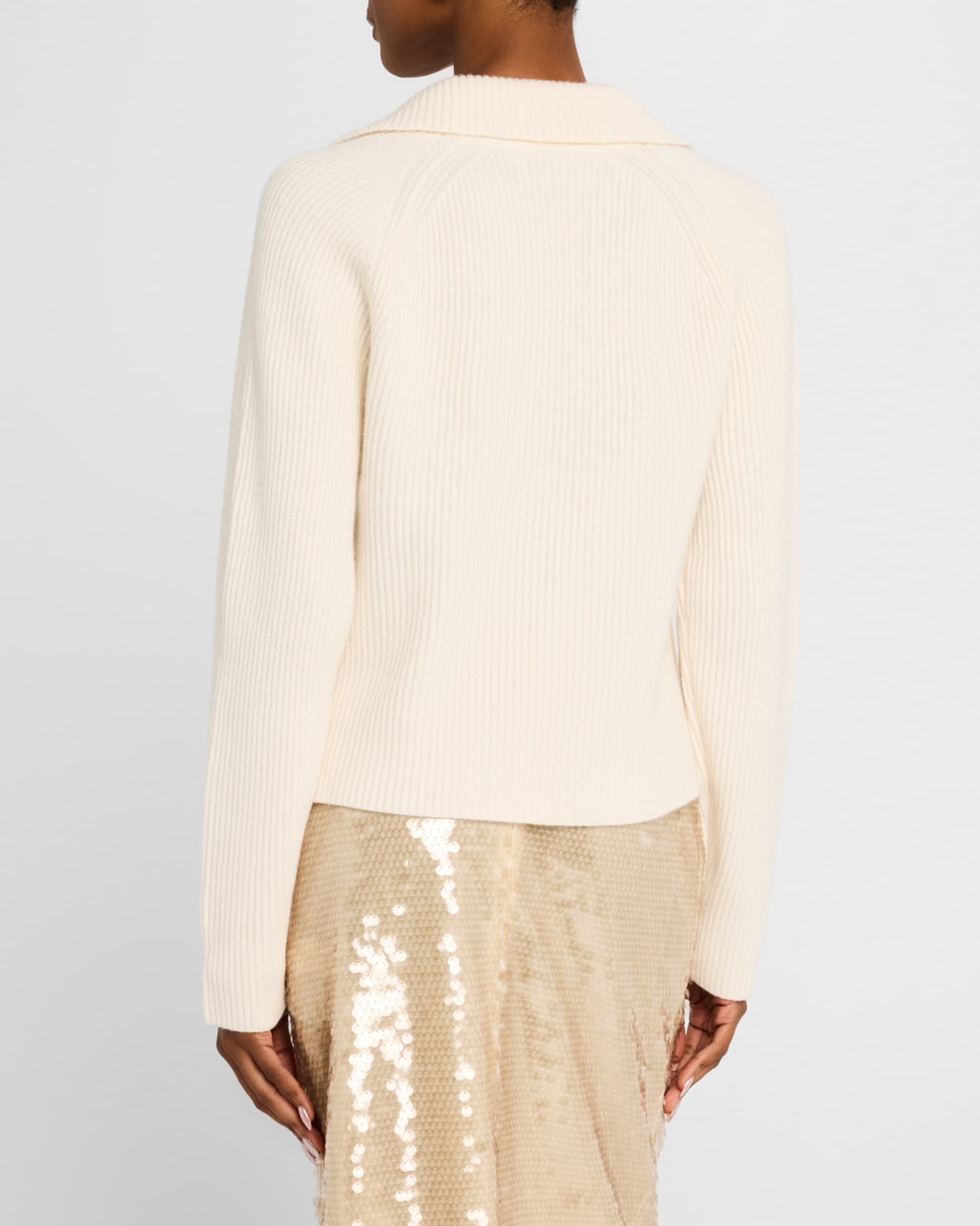 SIMKHAI Lopez Wool-Cashmere Polo Sweater | Neiman Marcus