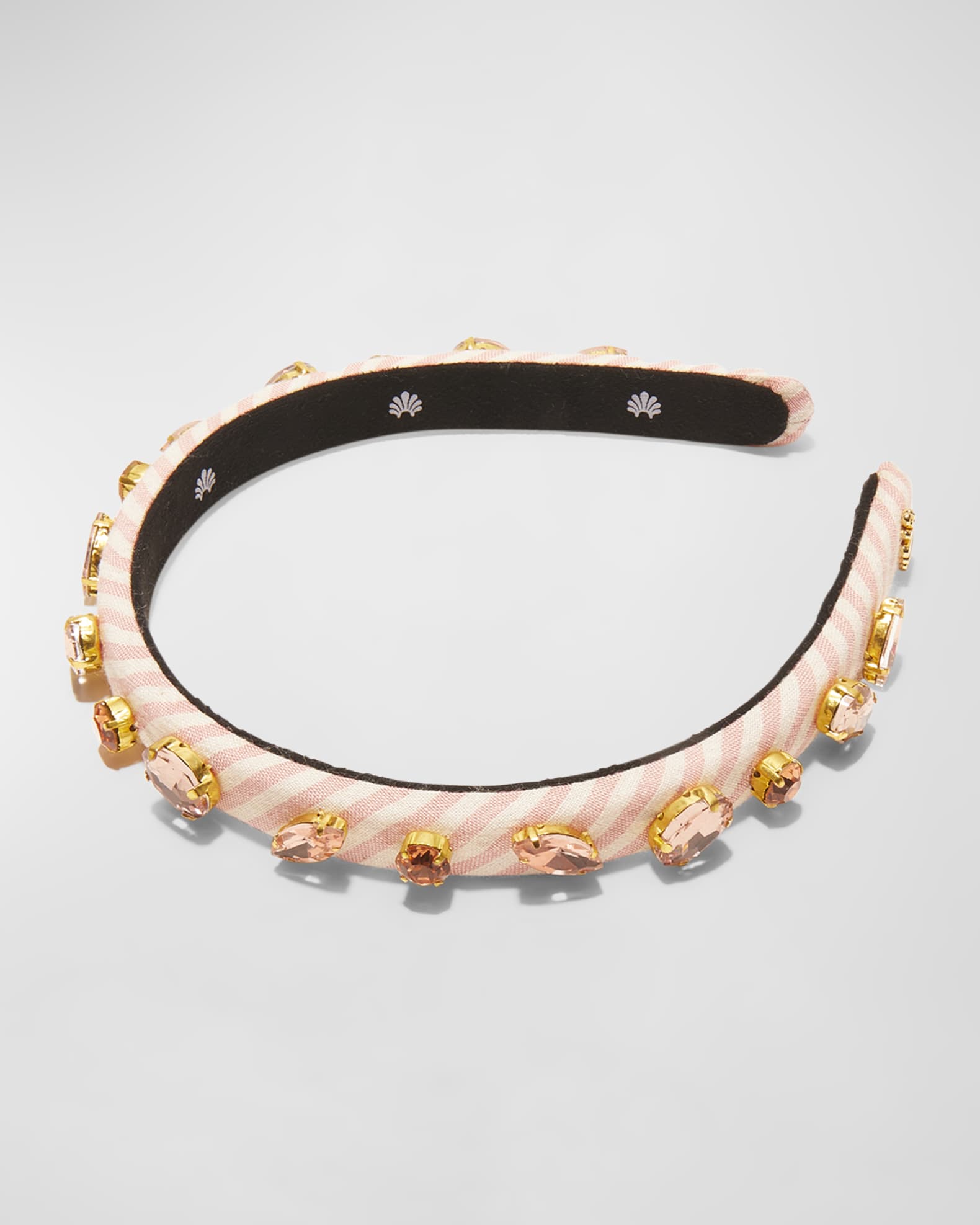 Lele Sadoughi Gigi Embellished Seersucker Headband | Neiman Marcus