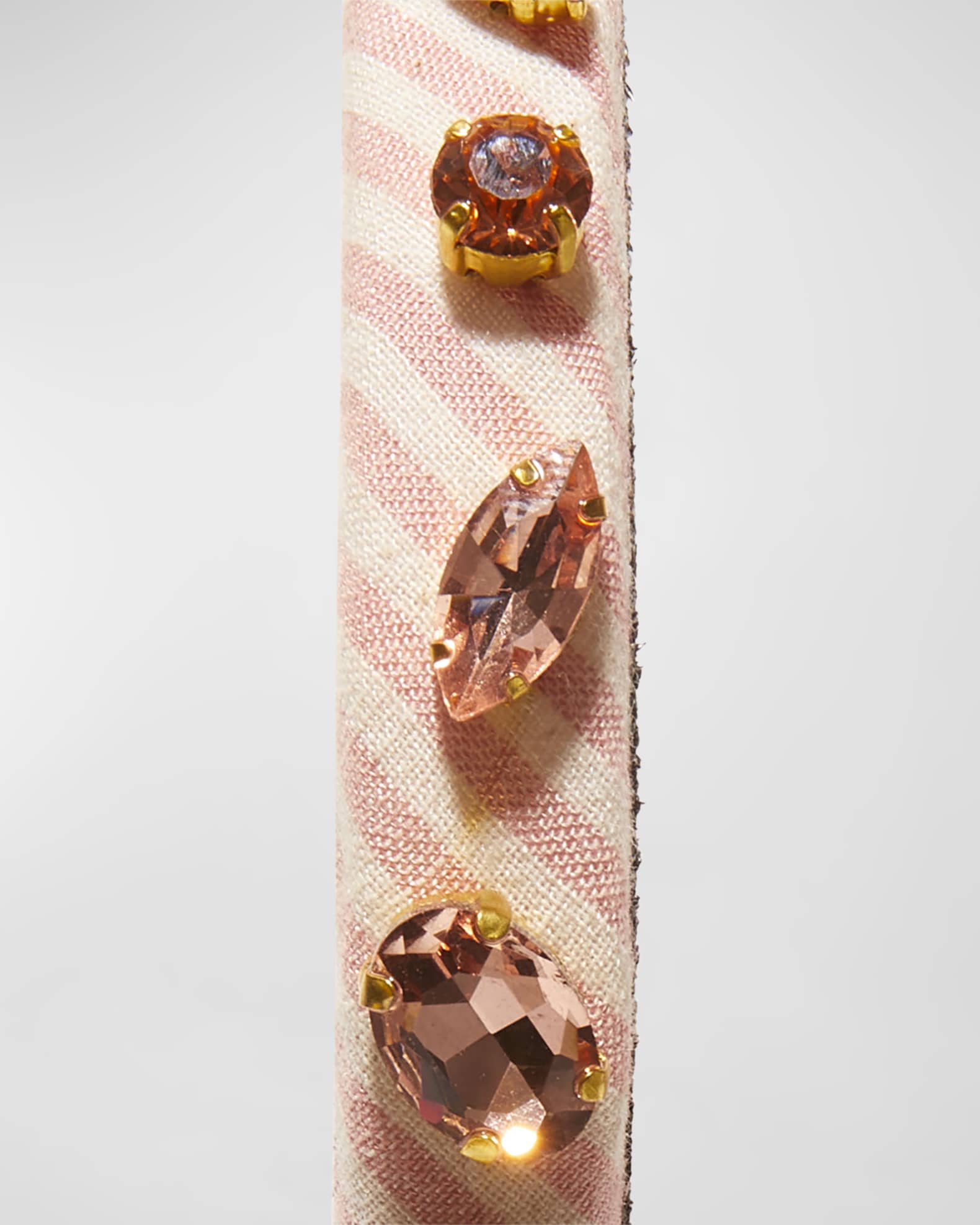 Lele Sadoughi Gigi Embellished Seersucker Headband | Neiman Marcus