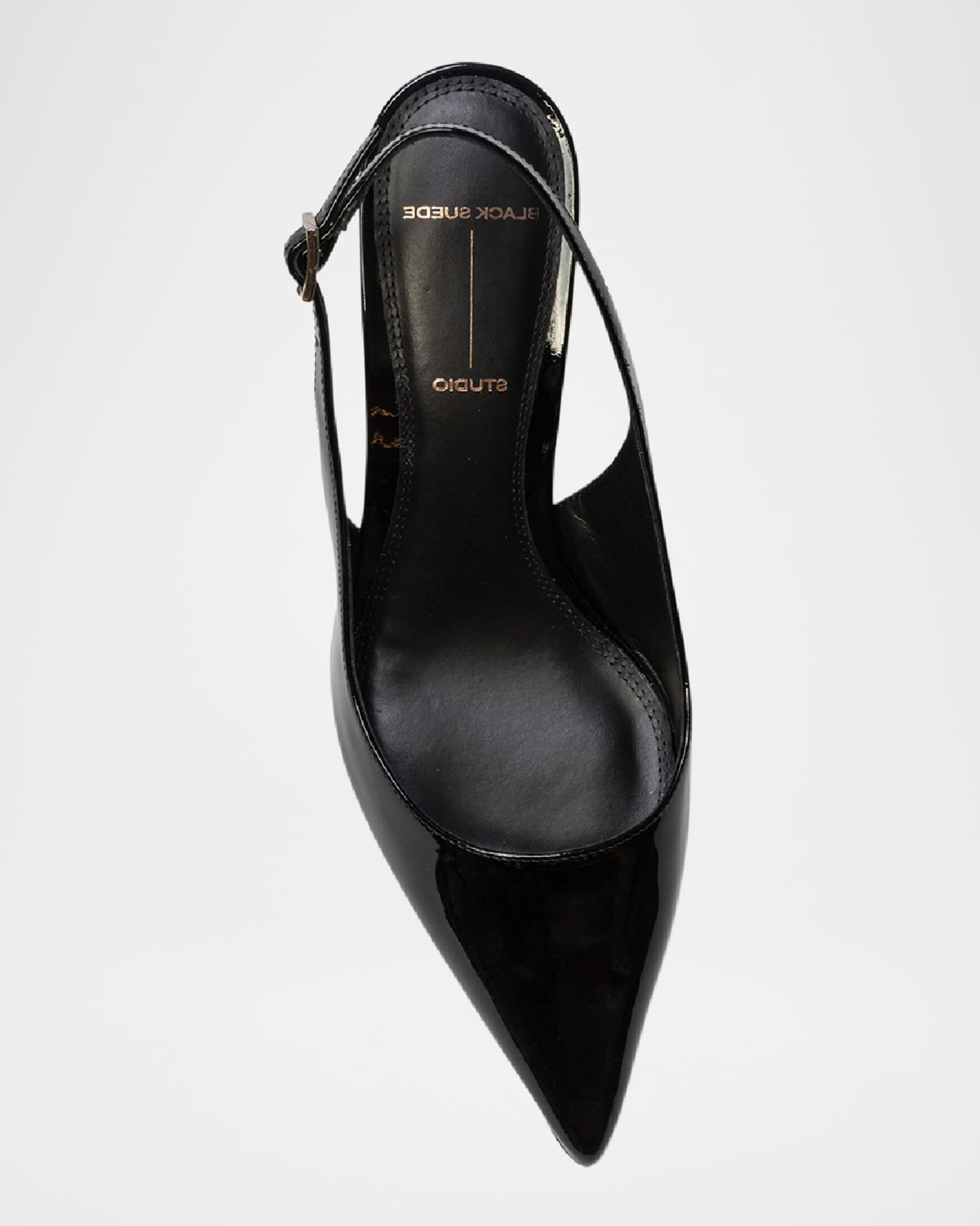 Black Suede Studio Alloy Patent Slingback Pumps | Neiman Marcus