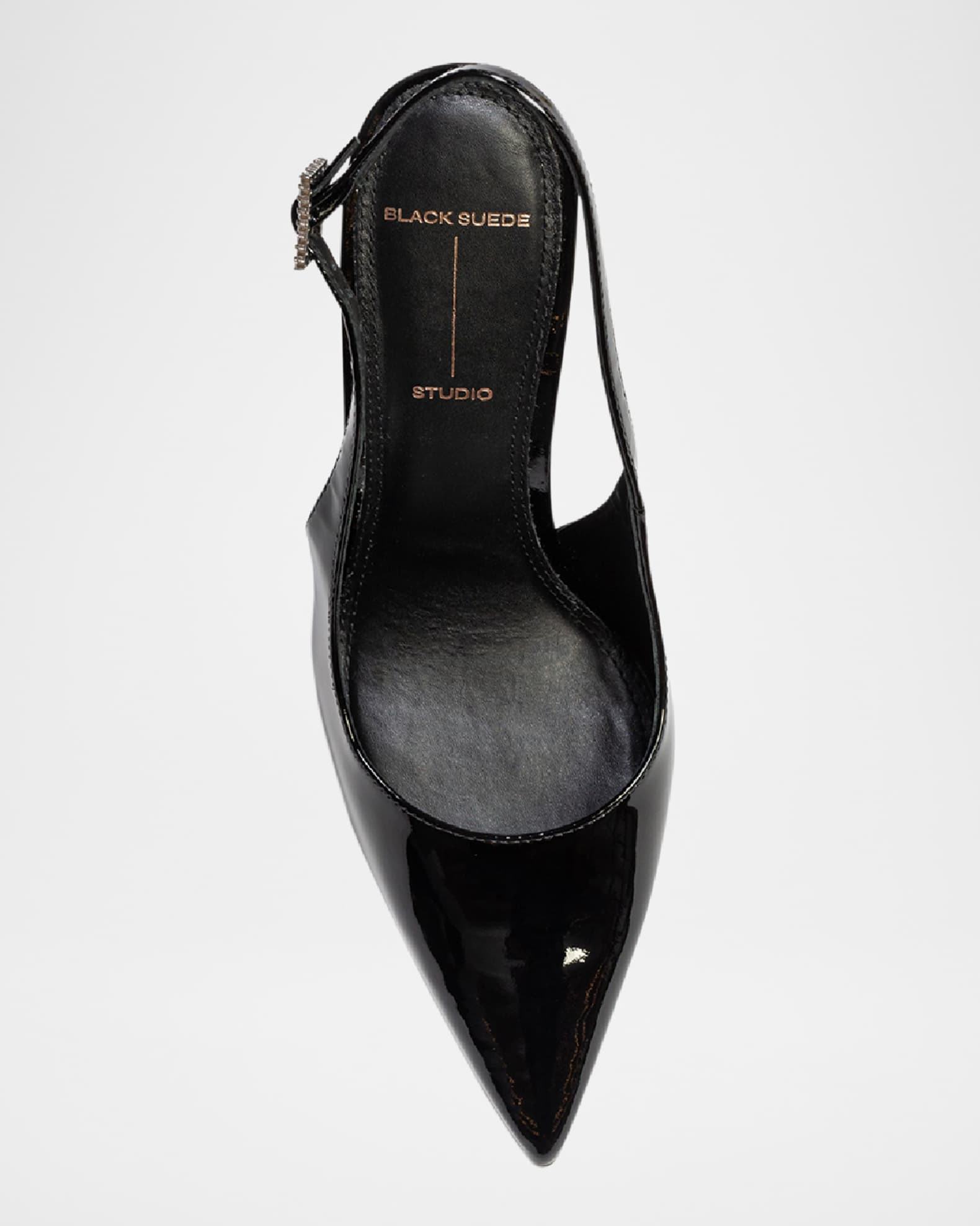 Black Suede Studio Alloy Patent Leather Slingback Pumps | Neiman Marcus