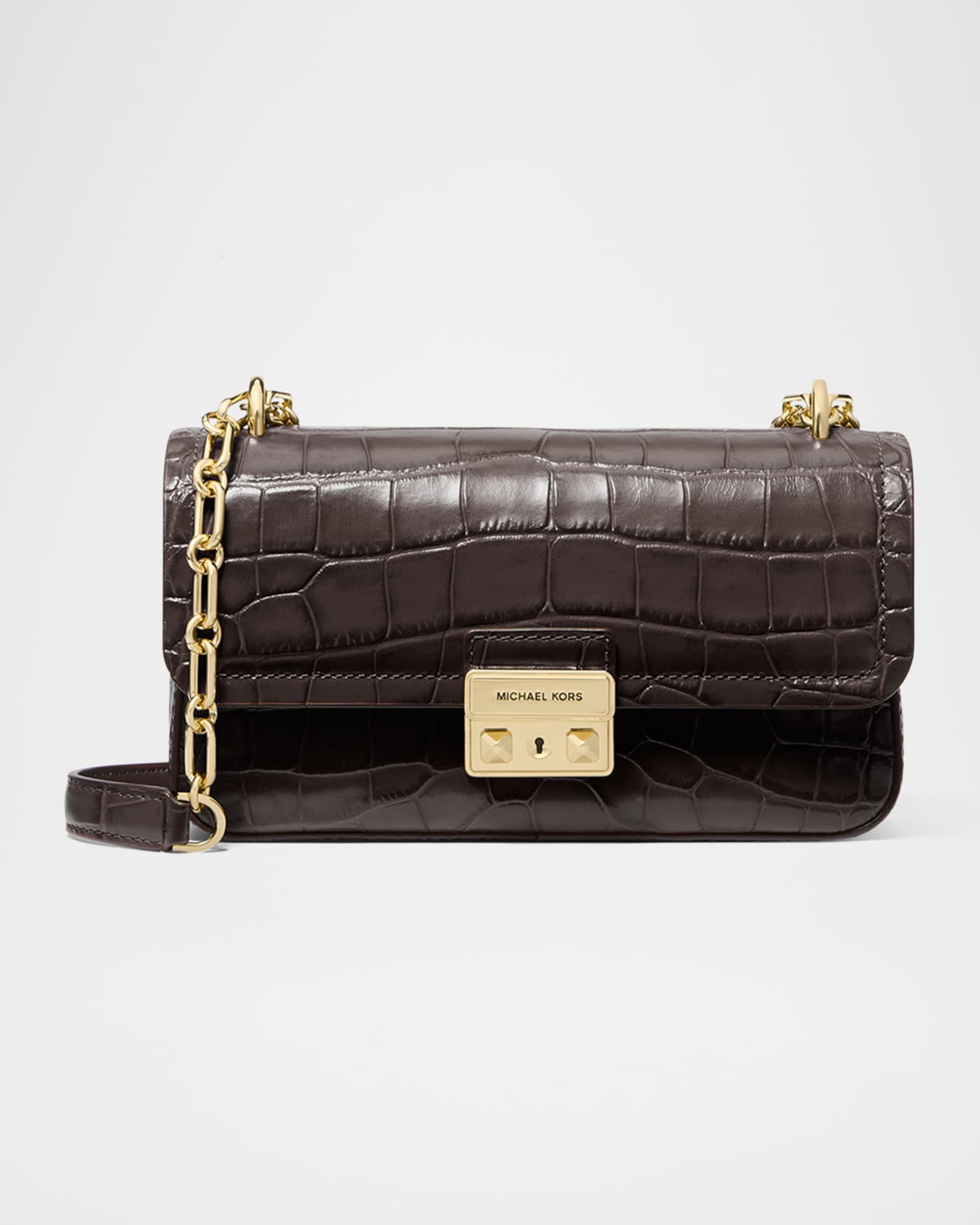 MICHAEL Michael Kors Tribeca Flap Croc-Embossed Leather Shoulder Bag ...