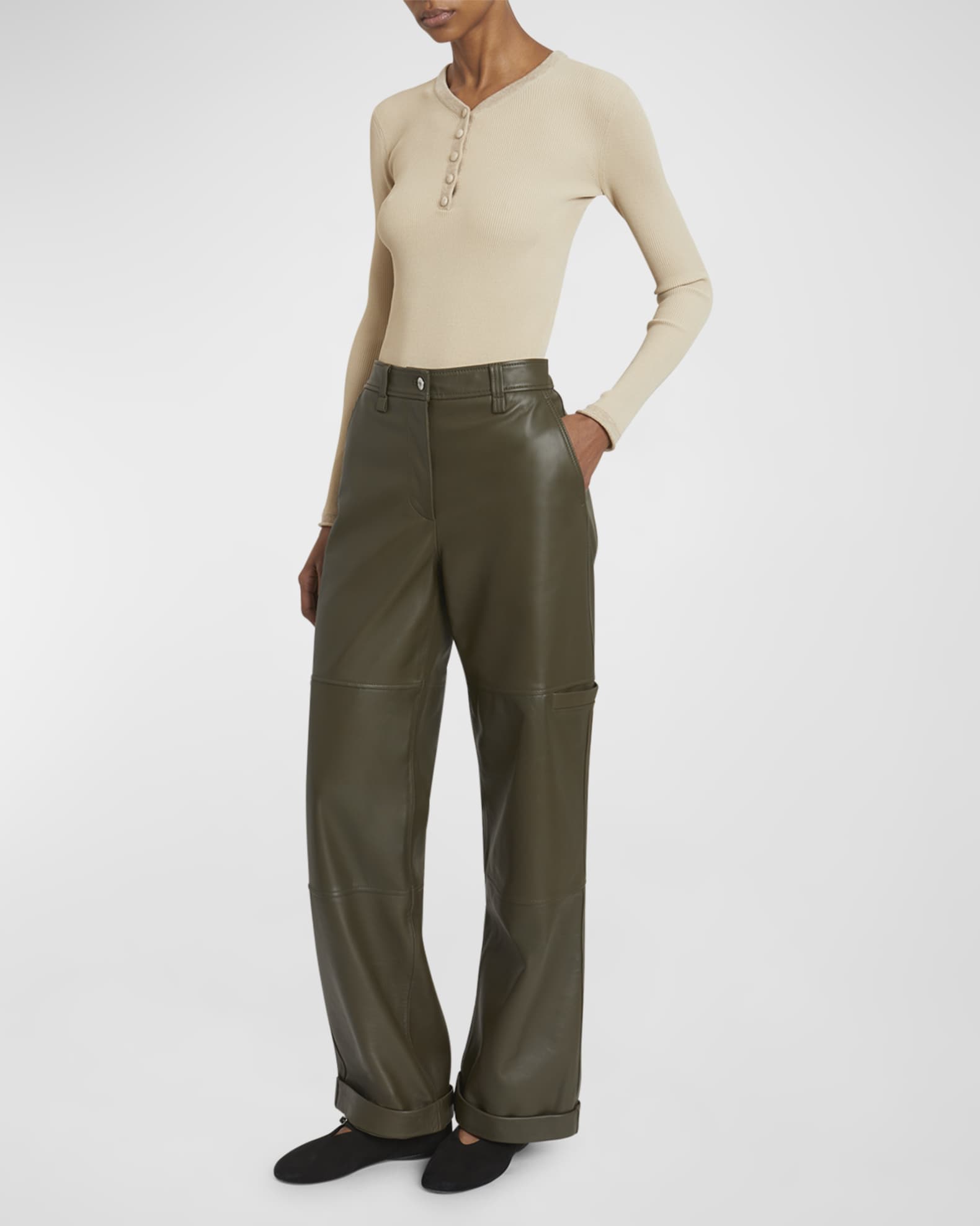 Proenza Schouler White Label Mason Paneled Leather Pants | Neiman Marcus