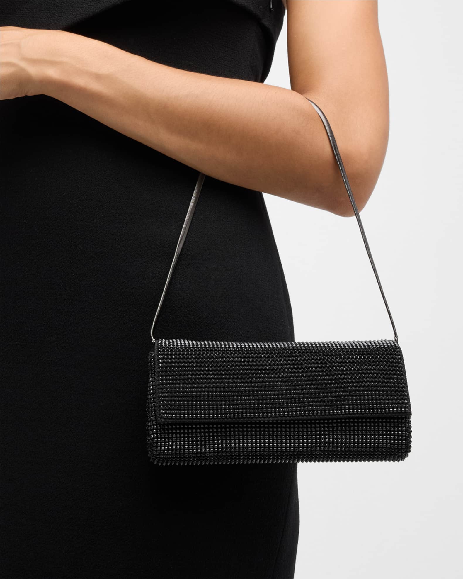 Whiting & Davis Pyramid Envelope Mesh Clutch Bag | Neiman Marcus