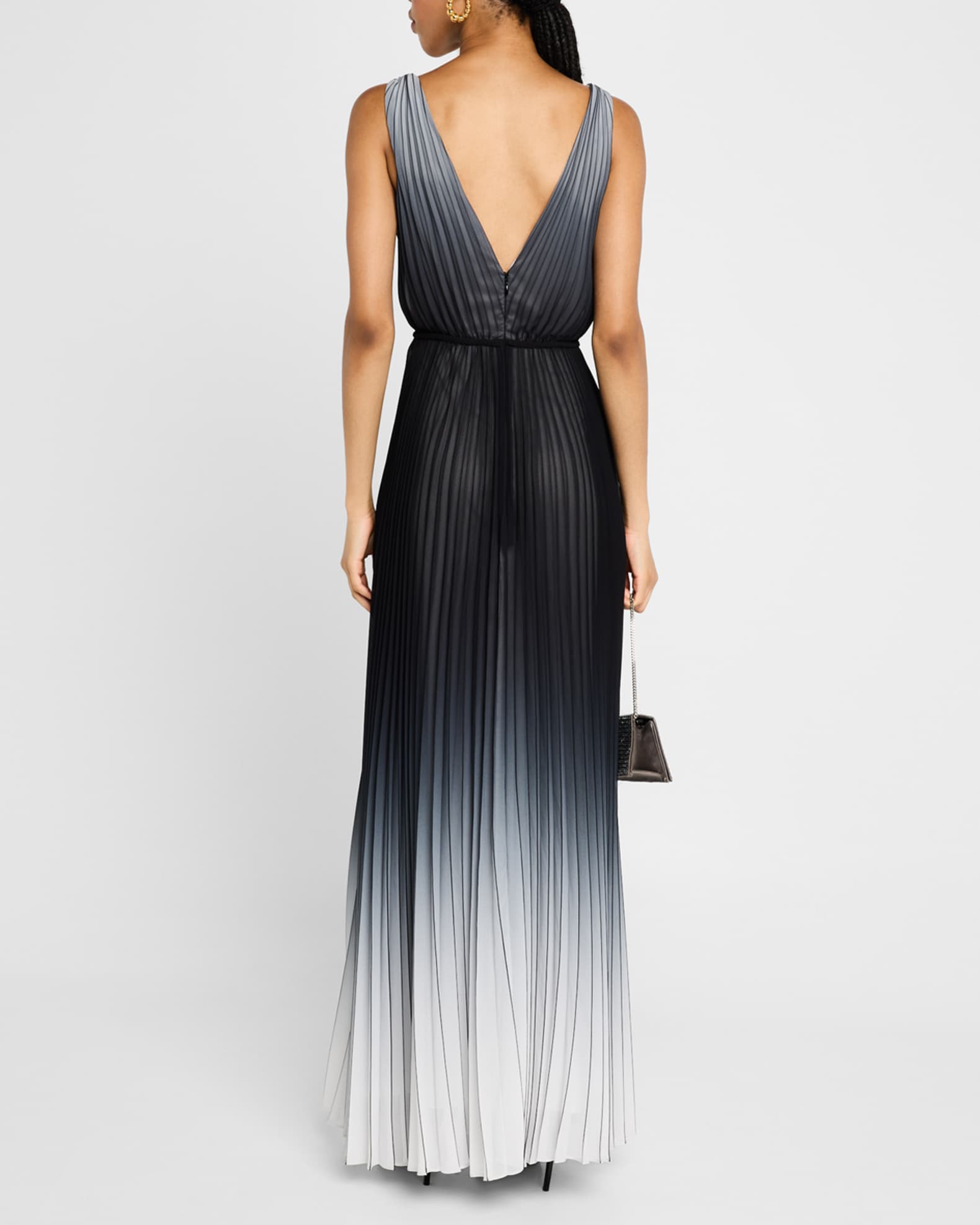 Ungaro Deep V-Neck Pleated Ombre Gown | Neiman Marcus