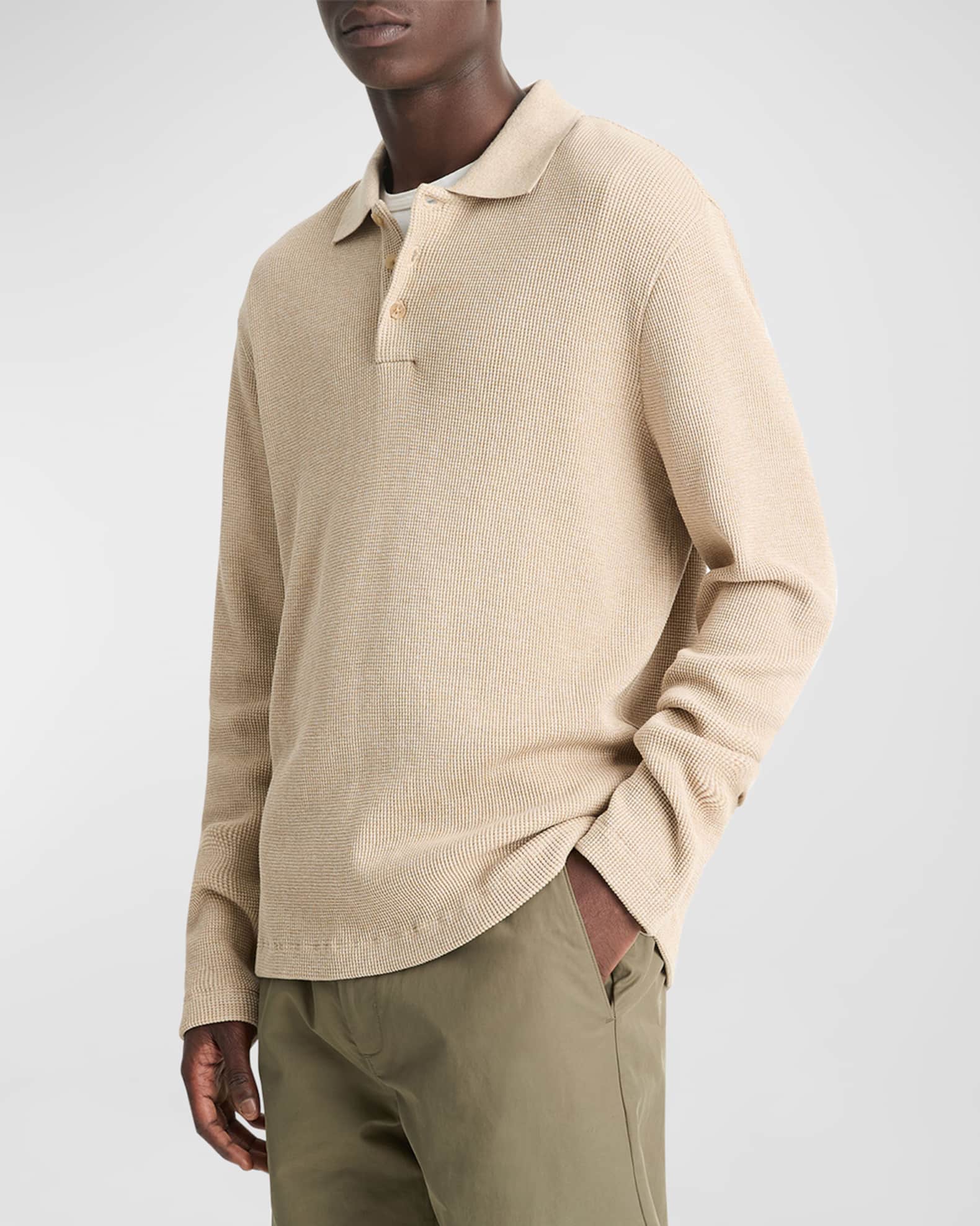 Vince Men's Sunfaded Thermal Polo Shirt | Neiman Marcus