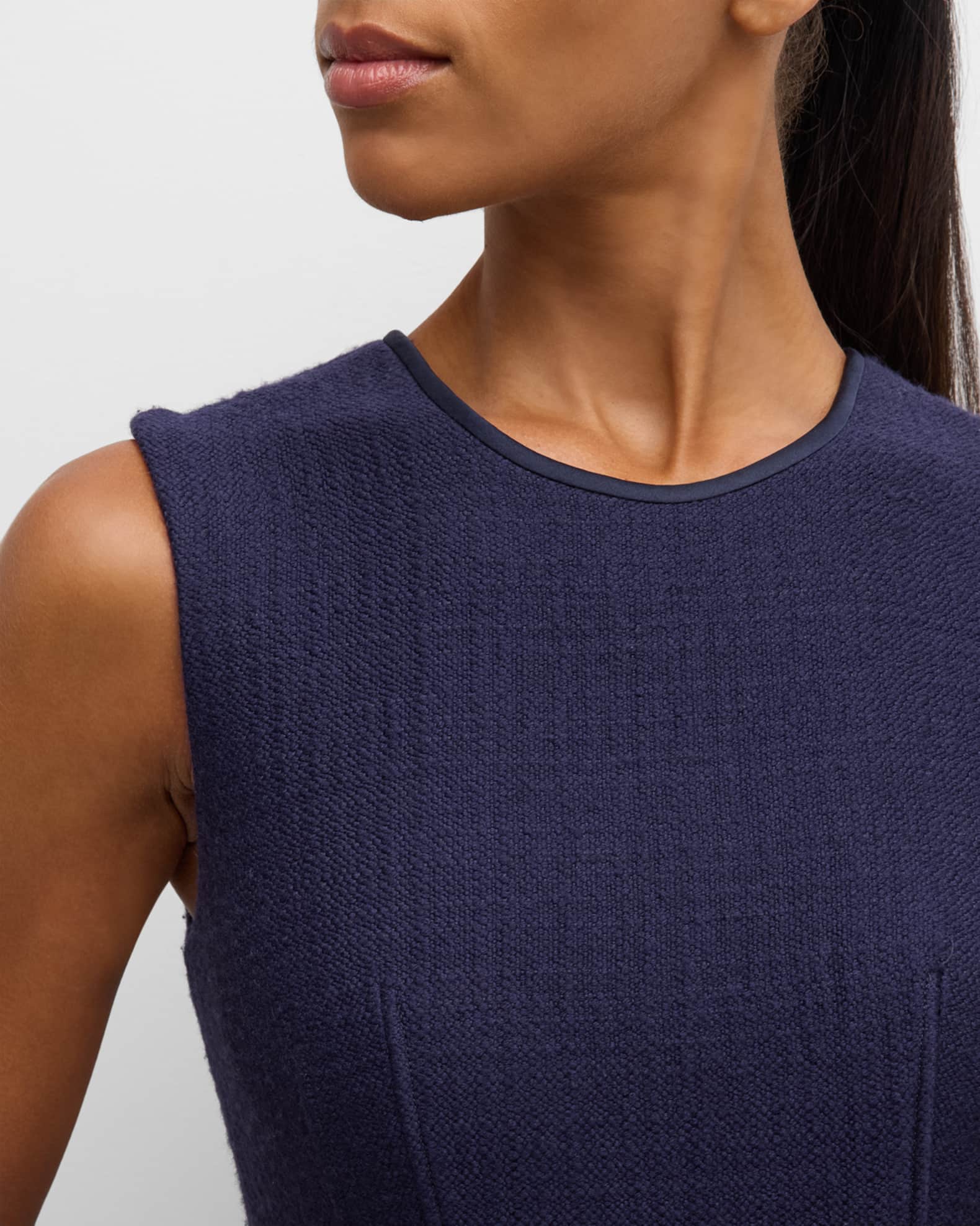 Adam Lippes Sleeveless Toile De Laine Peplum Top | Neiman Marcus