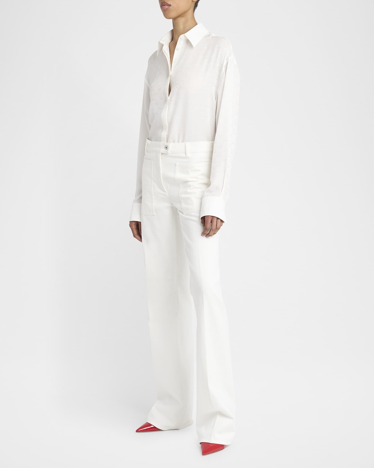 Ferragamo High-Rise Midweight Denim Straight-Leg Pants | Neiman Marcus