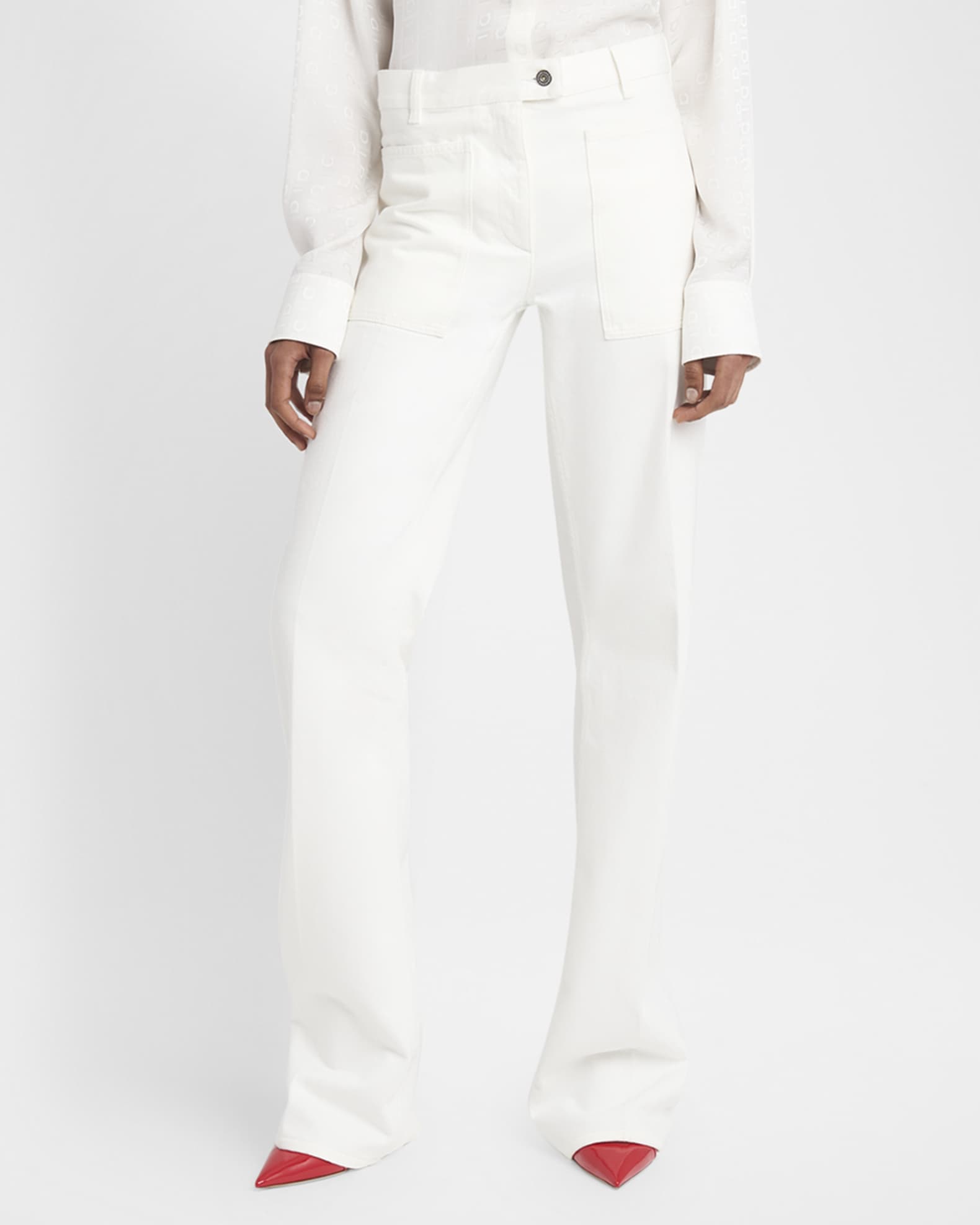 Ferragamo High-Rise Midweight Denim Straight-Leg Pants | Neiman Marcus