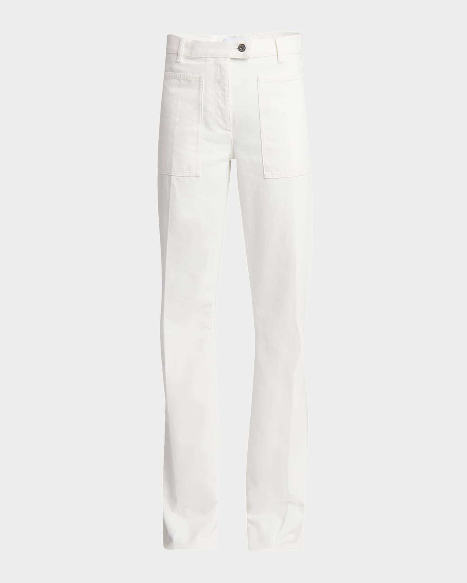 Ferragamo High-Rise Midweight Denim Straight-Leg Pants | Neiman Marcus