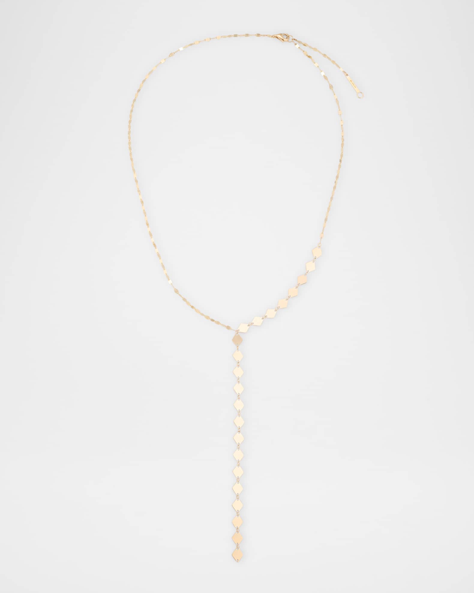 LANA 14K Yellow Gold Laser Kite Blake Chain Remix Lariat Necklace, 18"L ...