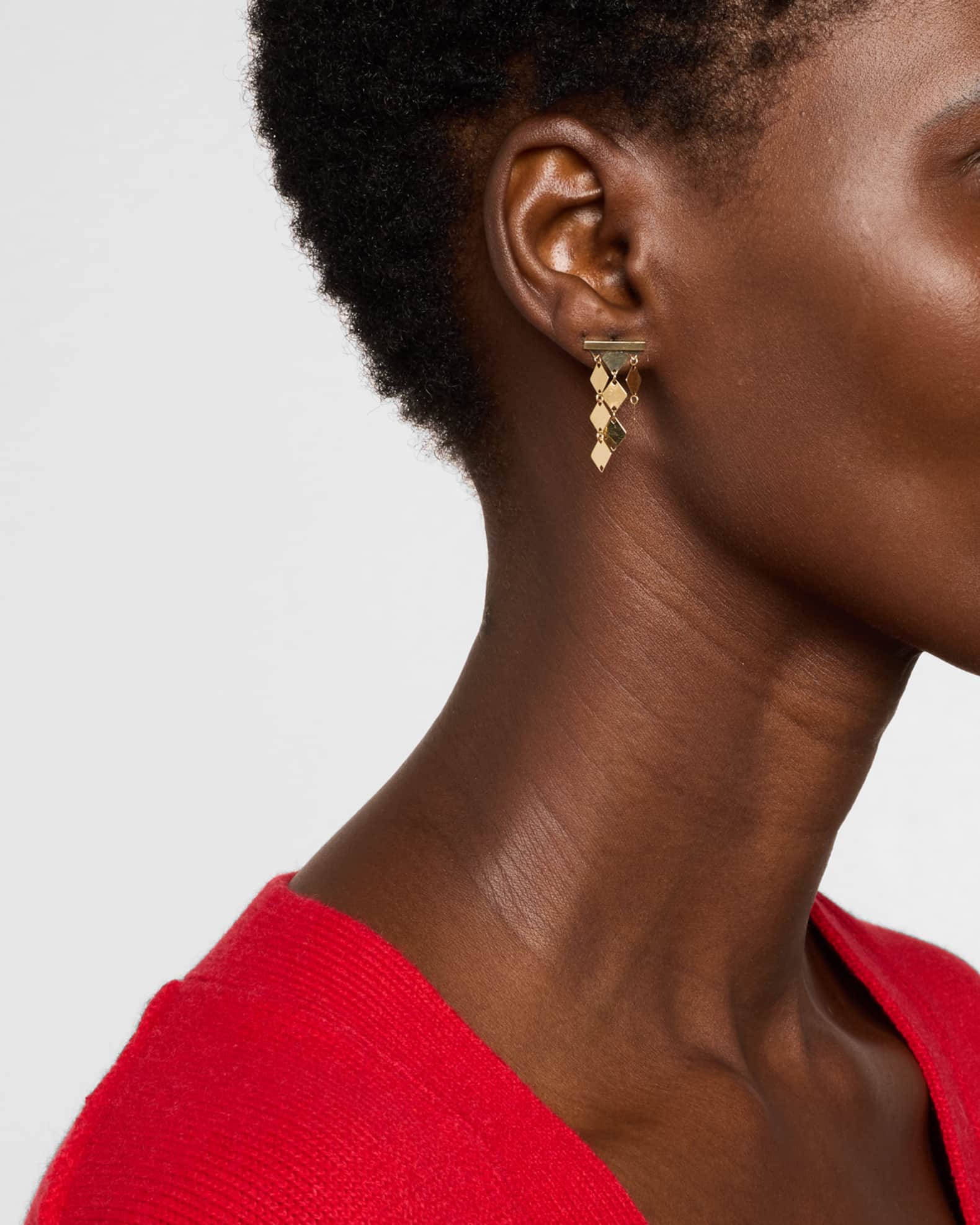 LANA 14K Yellow Gold Laser Kite Bar Earrings | Neiman Marcus