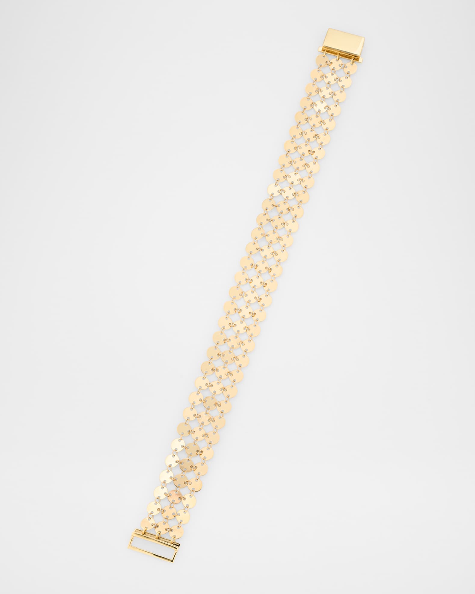 LANA 14K Yellow Gold Laser Chainmail 3-Row Bracelet | Neiman Marcus
