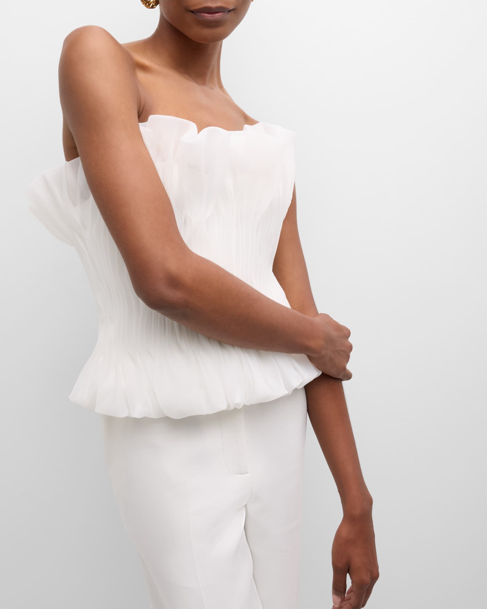 Acler Clements Strapless Frilled Top | Neiman Marcus
