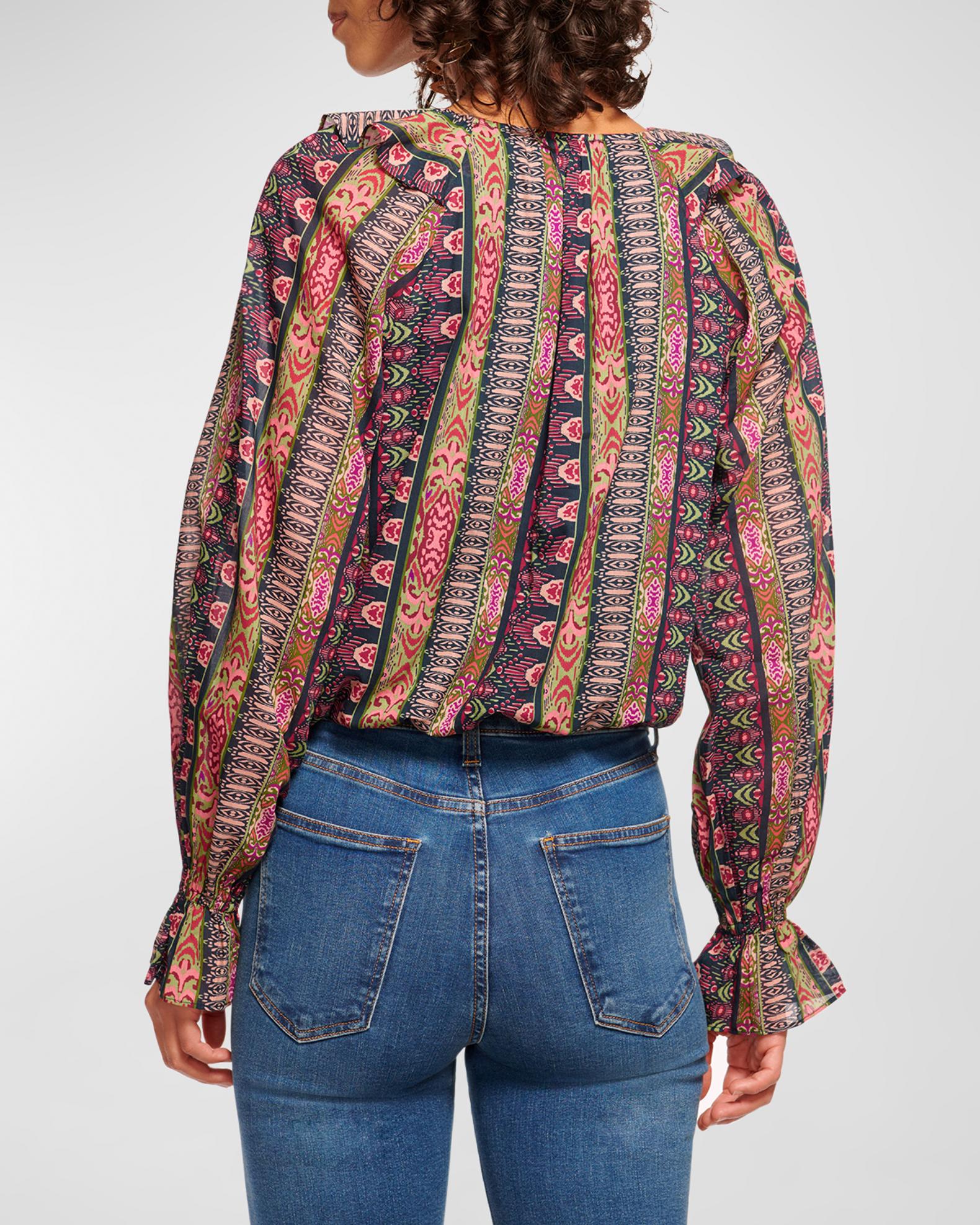 Ramy Brook Scout Ikat Blouse Neiman Marcus