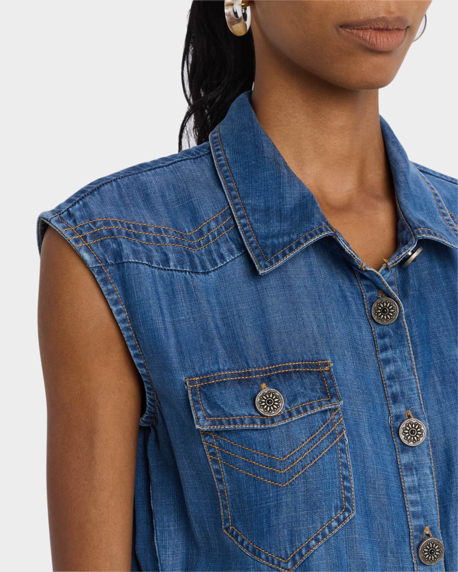Ramy Brook Paxton Chambray Mini Dress | Neiman Marcus