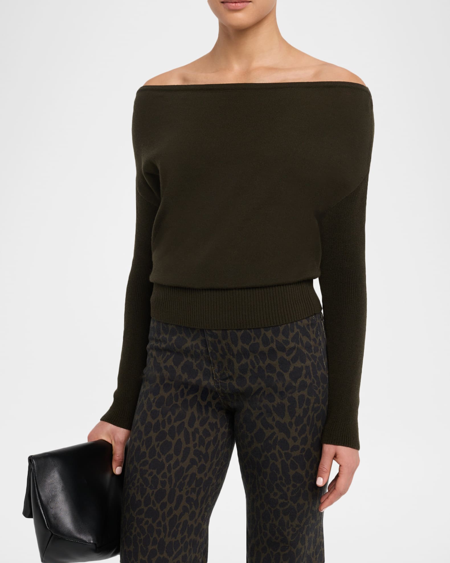 Ramy Brook Chance One-Shoulder Wool Sweater | Neiman Marcus