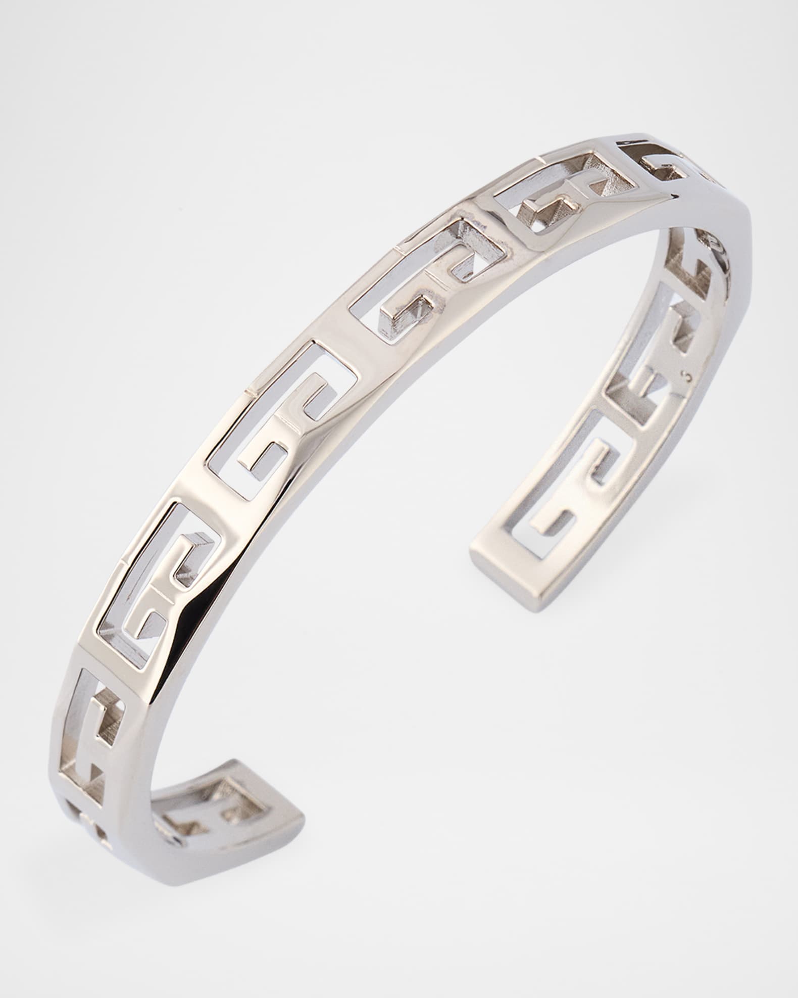 Givenchy Men's 2G Silvery Cuff Bracelet | Neiman Marcus