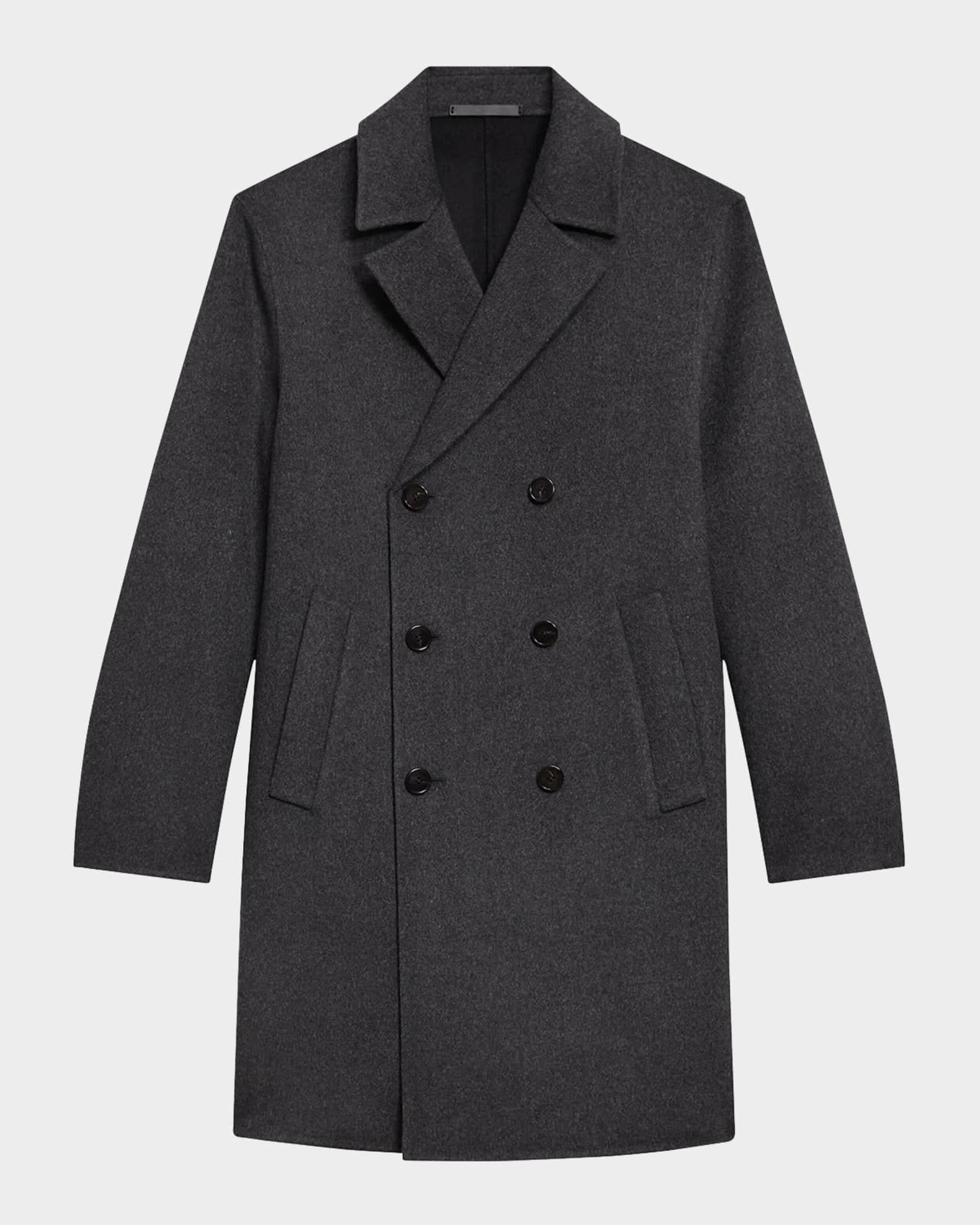 Theory Men's Double-Breasted Topcoat in New Divide | Neiman Marcus