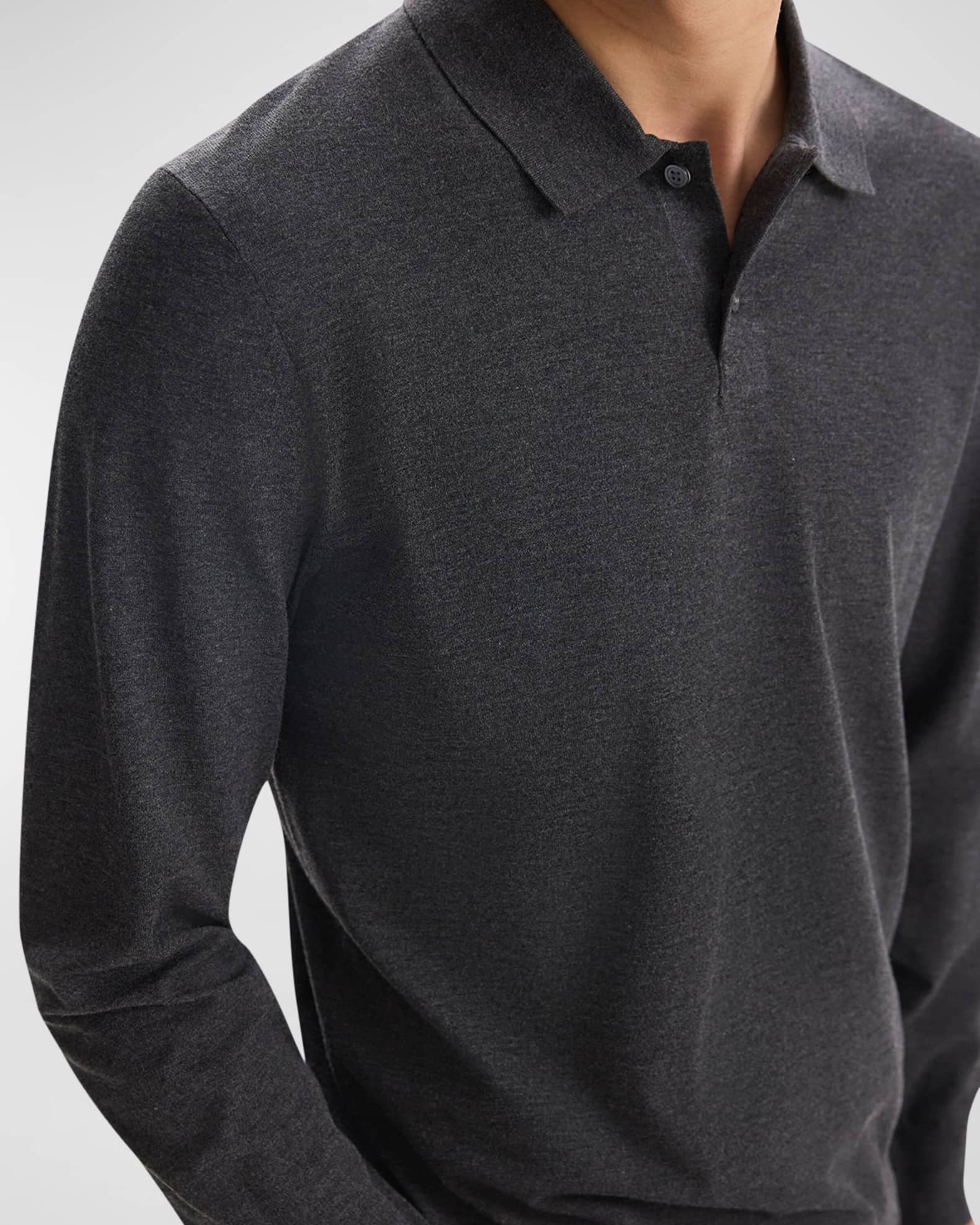 Theory Men's Goris Long-Sleeve Polo Shirt | Neiman Marcus
