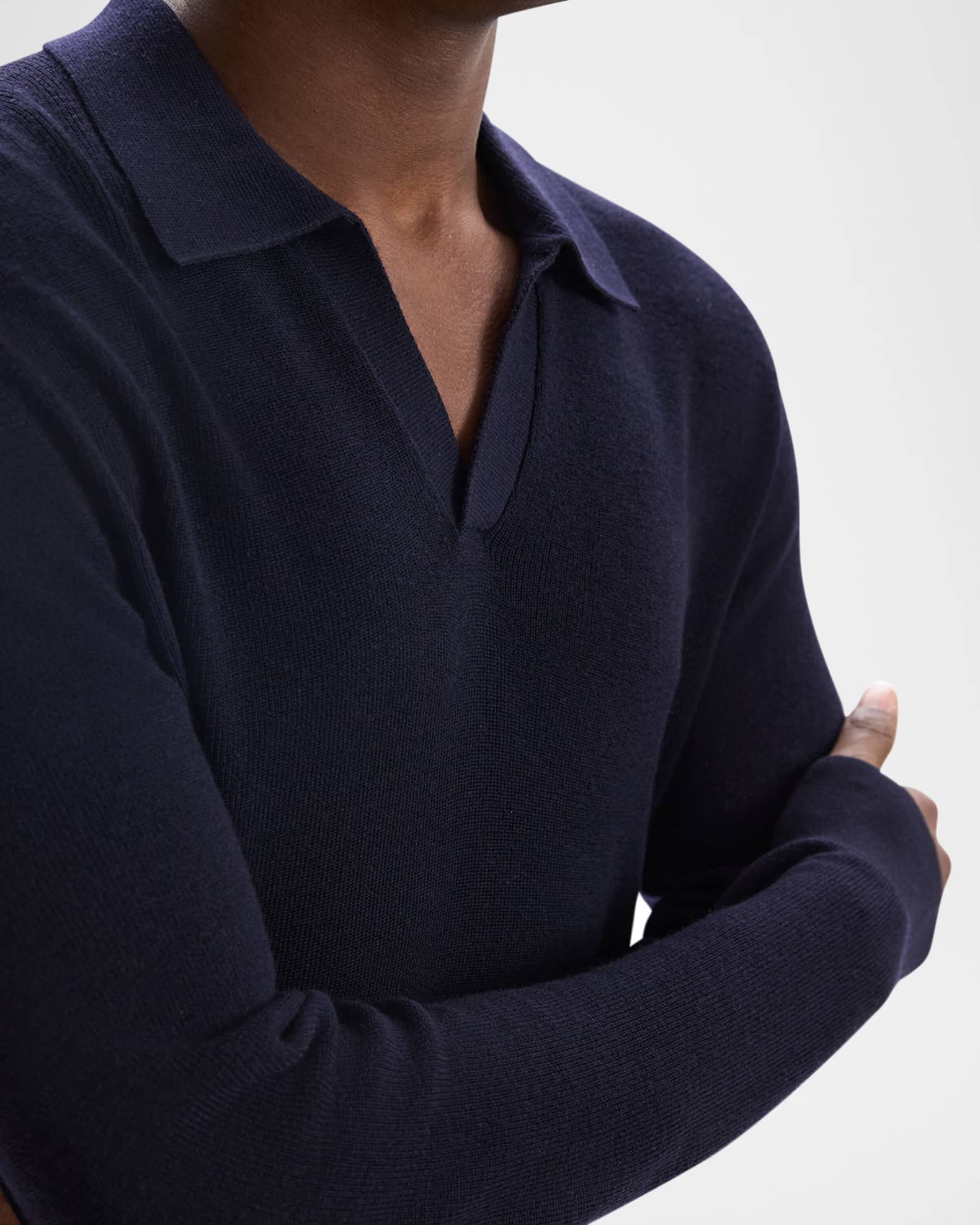 Theory Men's Johnny Collared Merino Sweater | Neiman Marcus