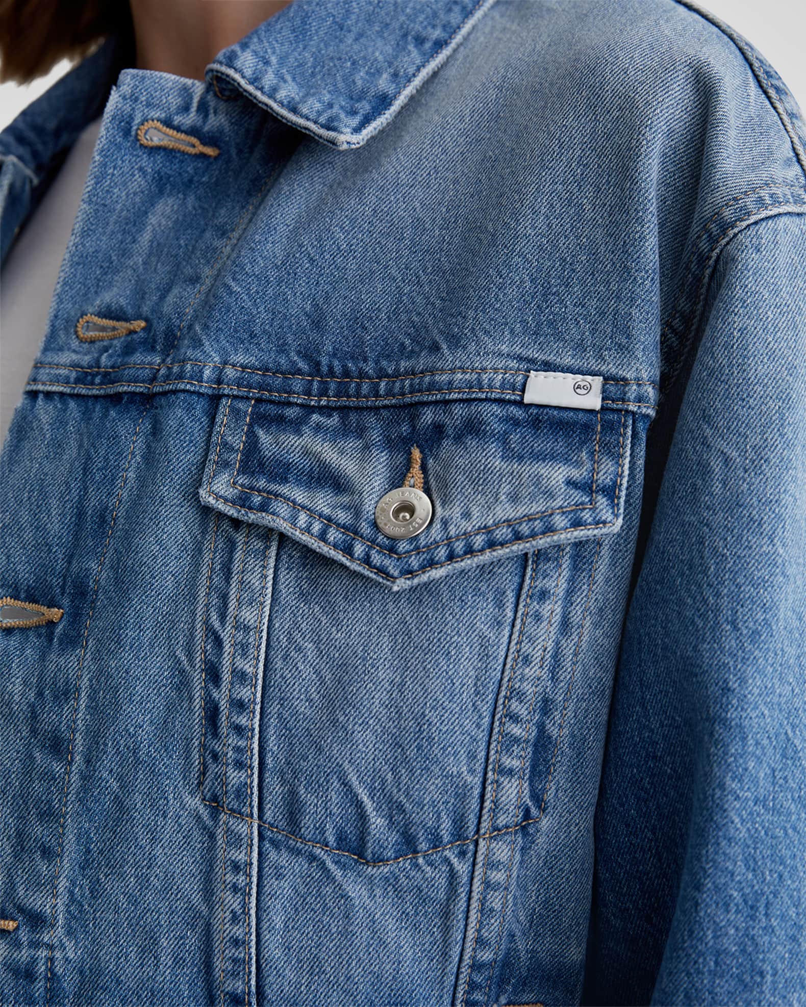 AG Jeans Ramie Denim Jacket | Neiman Marcus