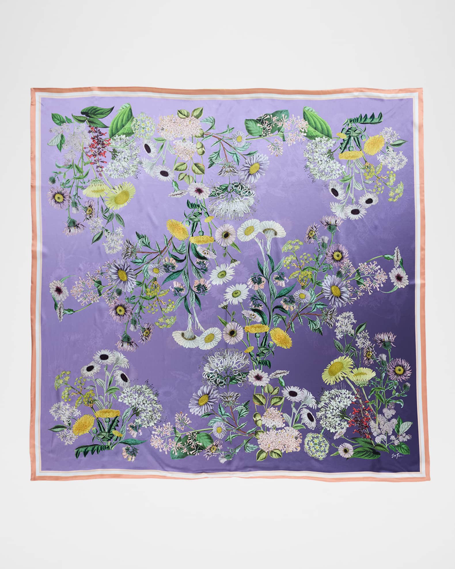 St. Piece Yuri Double Sided Floral-Print Scarf | Neiman Marcus