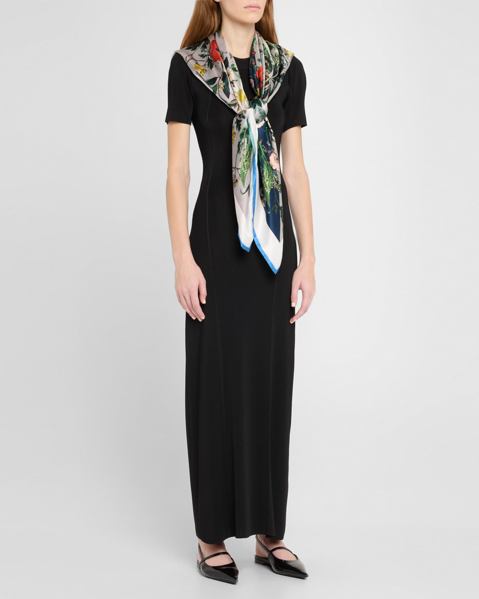 St. Piece Neiman Marcus Exclusive Willa Double Sided Floral-Print Silk ...