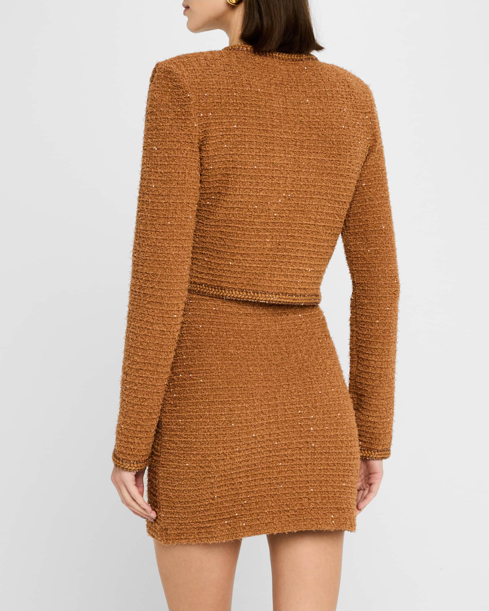 Self-Portrait Textured Knit Jacket | Neiman Marcus