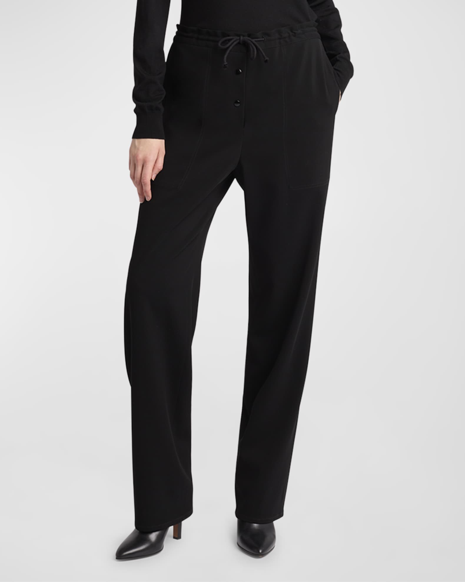 THE ROW Bonnette Wool Crepe Pants | Neiman Marcus