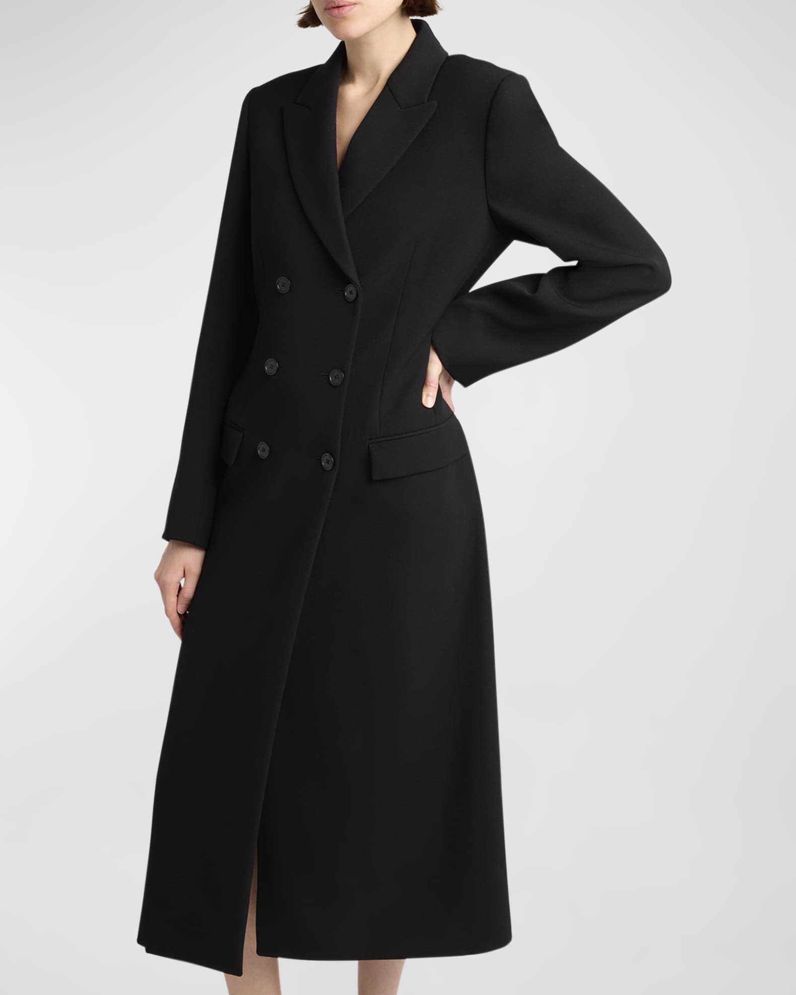 THE ROW Woody Double-Breasted Wool Coat | Neiman Marcus