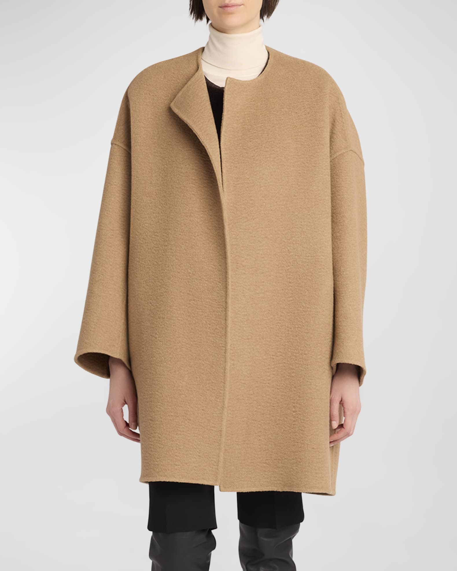 THE ROW Verlain Silk-Wool Open Jacket | Neiman Marcus