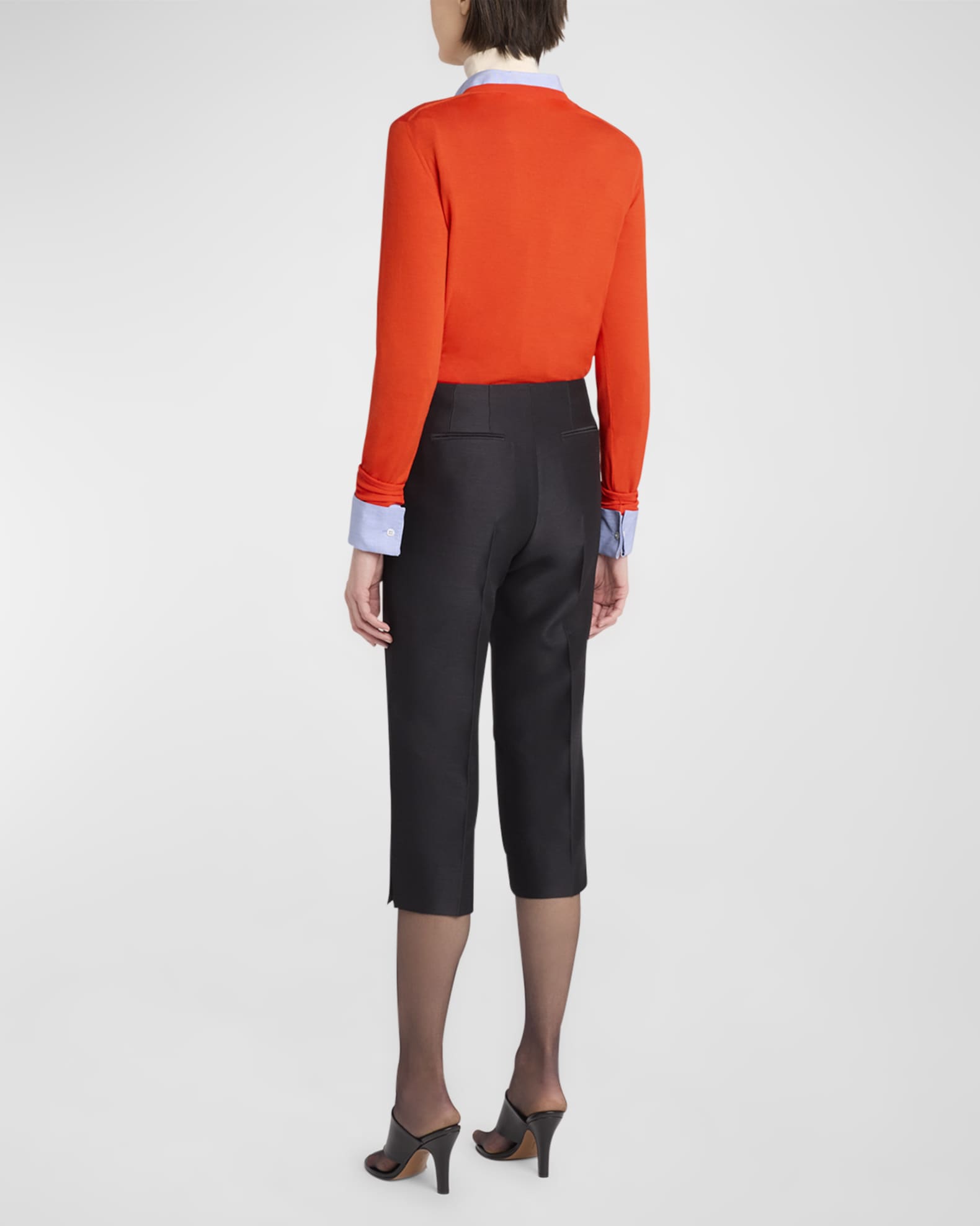 THE ROW Adelie High-Rise Slit-Hem Capri Pants | Neiman Marcus